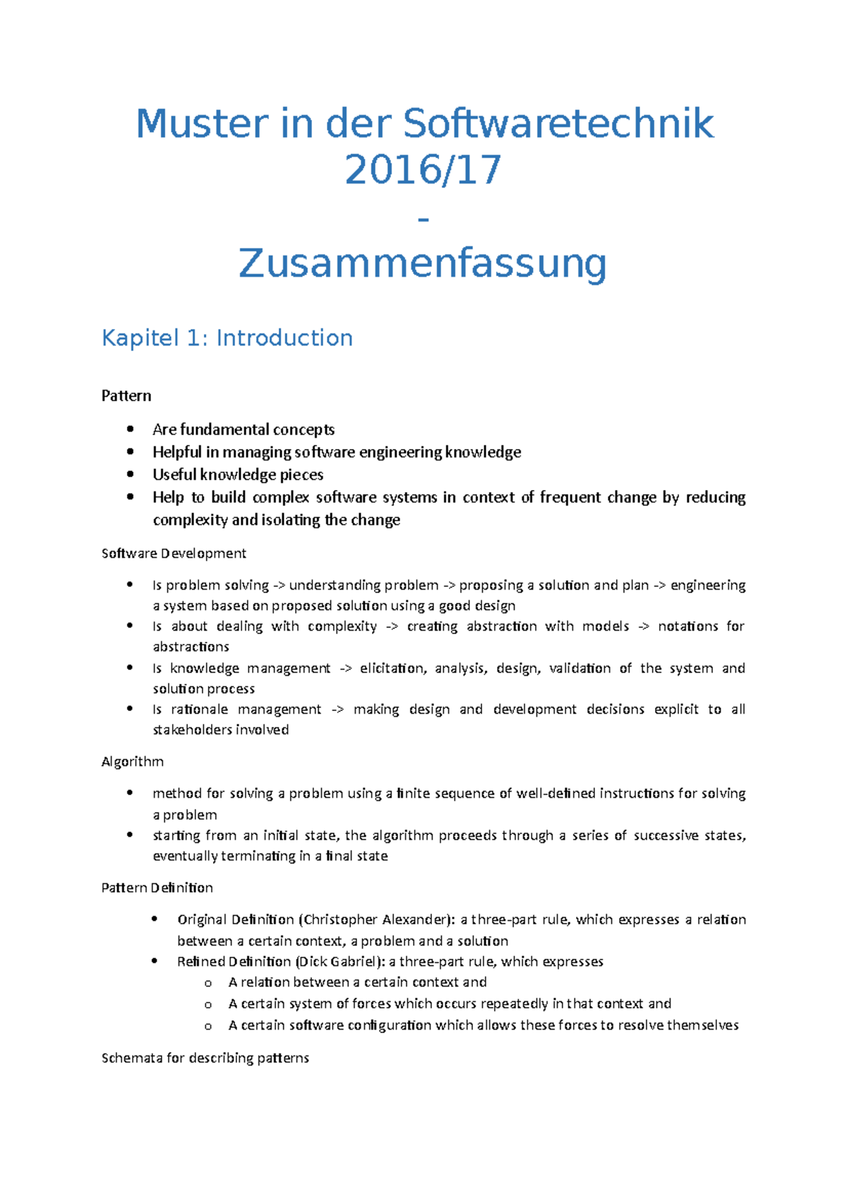 Muster in der Softwaretechnik 2017 - Muster in der Softwaretechnik 2016/ - Zusammenfassung ...