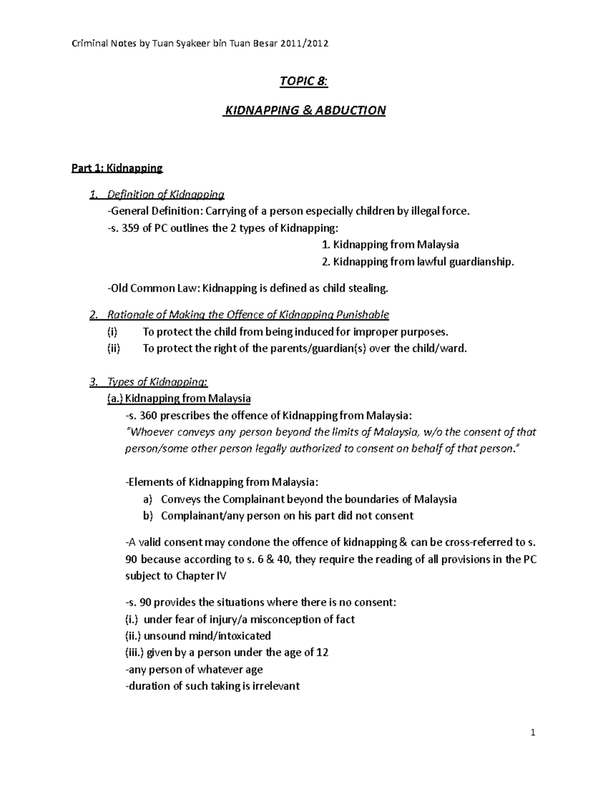 Topic 8onkidnappingabduction 151017095211 lva1 app6891 - TOPIC 8 ...