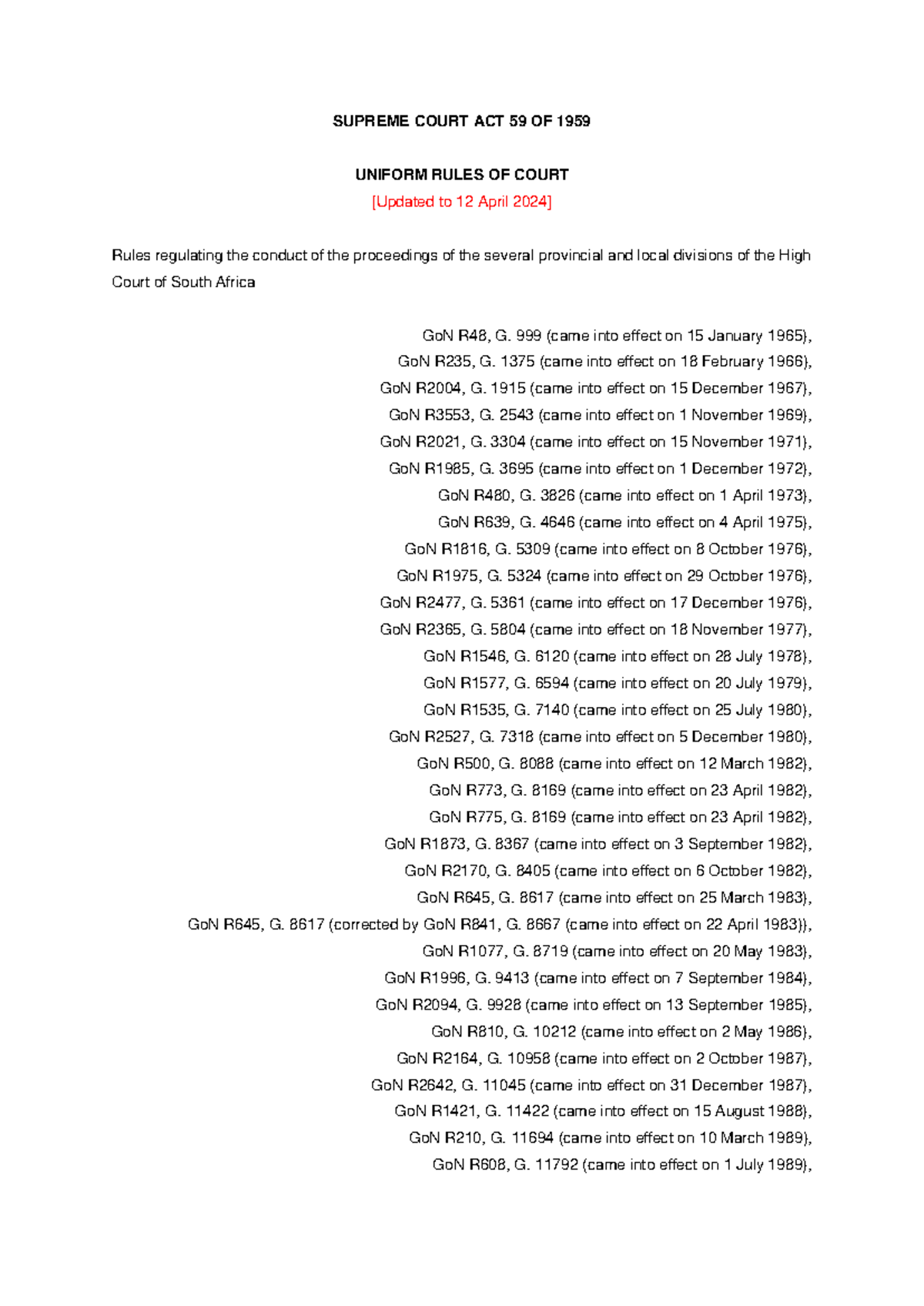 Uniform Rules of Court [F] - SUPREME COURT ACT 59 OF 1959 UNIFORM RULES ...