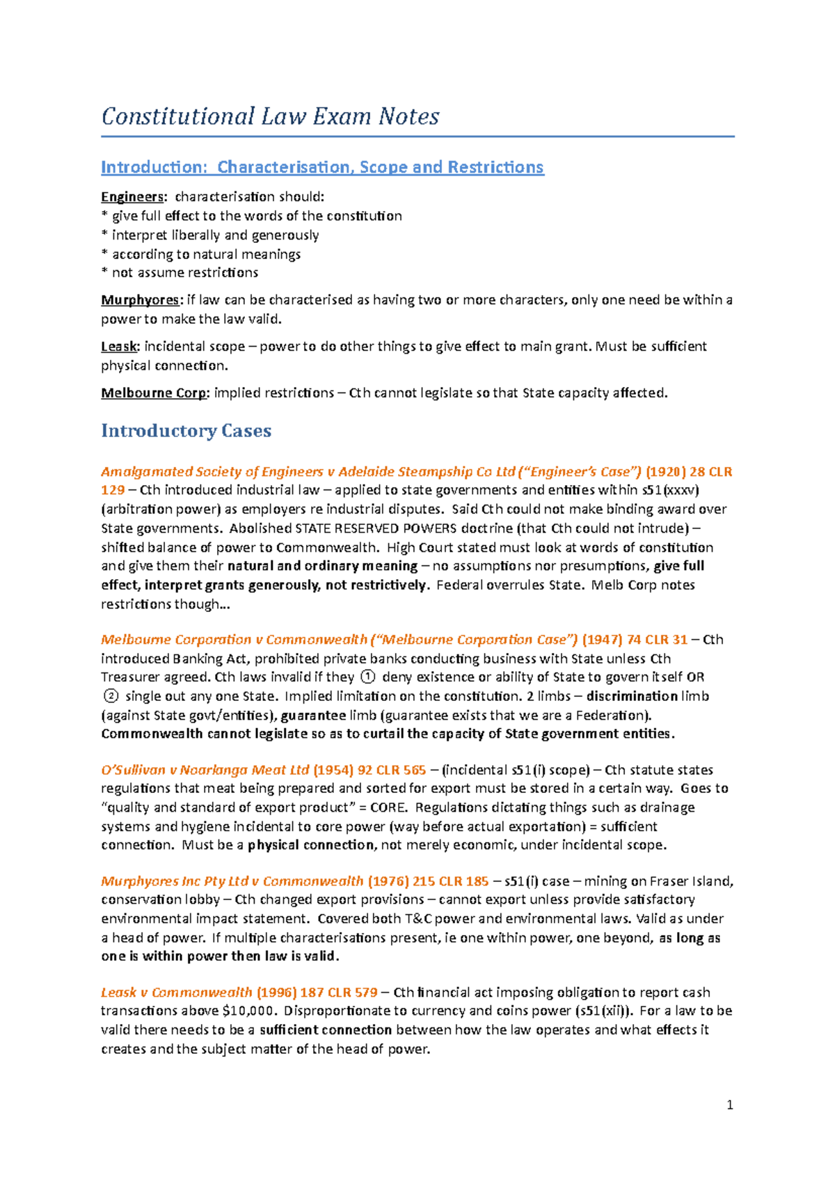 Constitutional Law Exam Notes amend - Constitutional Law Exam Notes ...