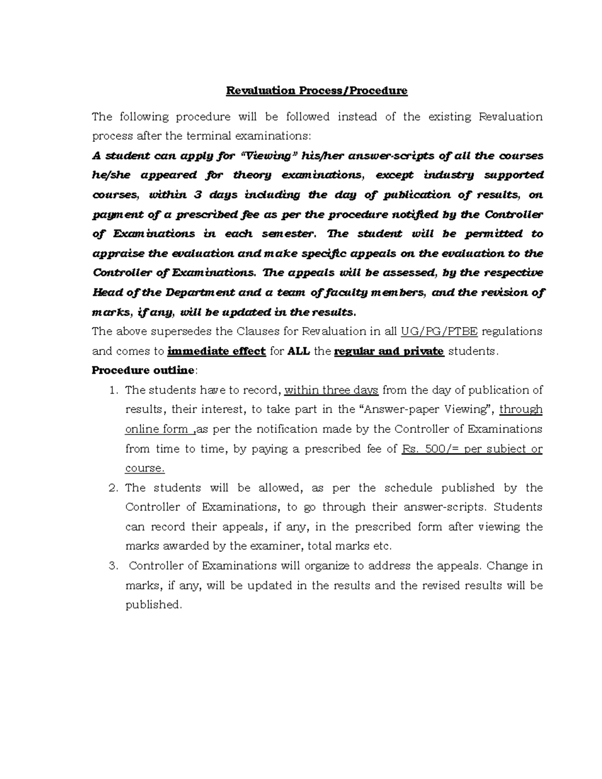 Revaluation-Procedure - Revaluation Process/Procedure The following ...