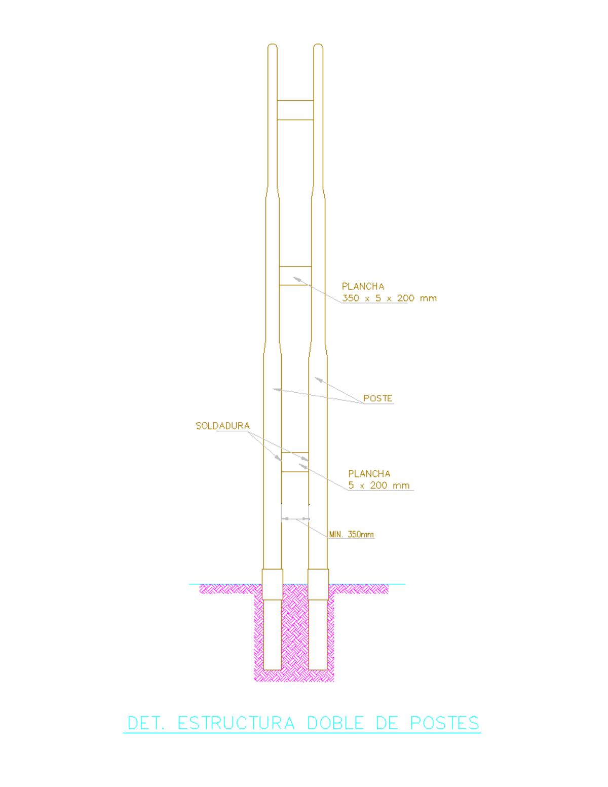 Detalles de postes de distribucion - PLANCHA 350 x 5 X 200 mm POSTE ...