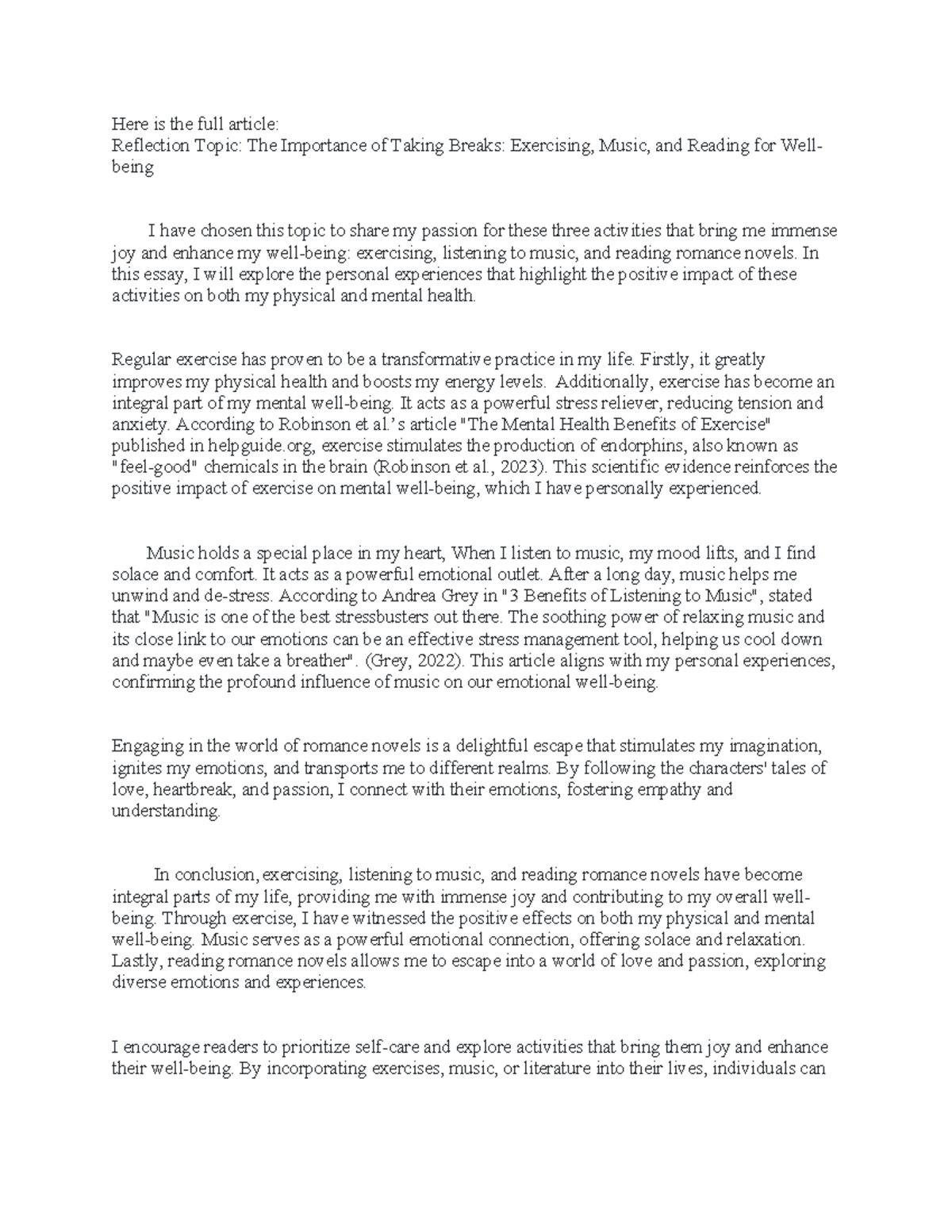 Here is the full article - Here is the full article: Reflection Topic ...