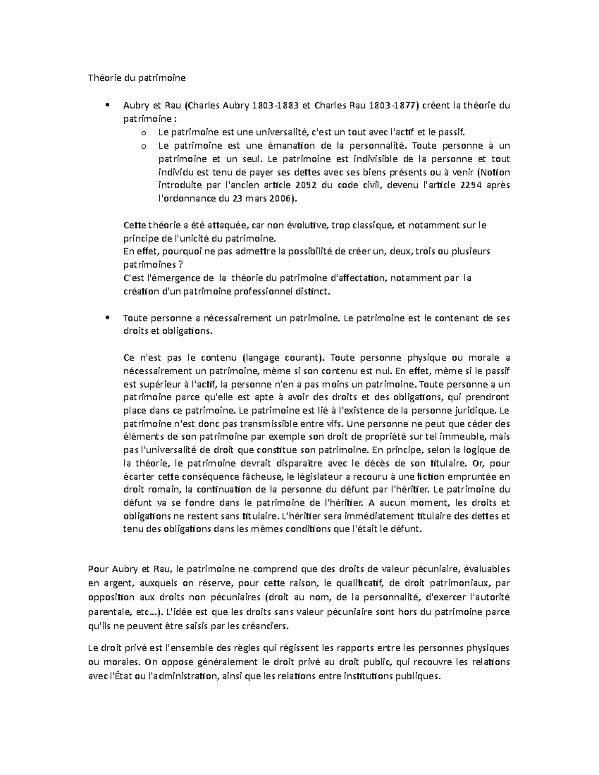 Théorie du patrimoine - Alexandra Popovici - Théorie du patrimoine ...