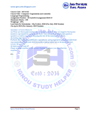 MCS-021-All - Question paper - MCS-021 1 P.T. MCS- ####### MCA (Revised ...