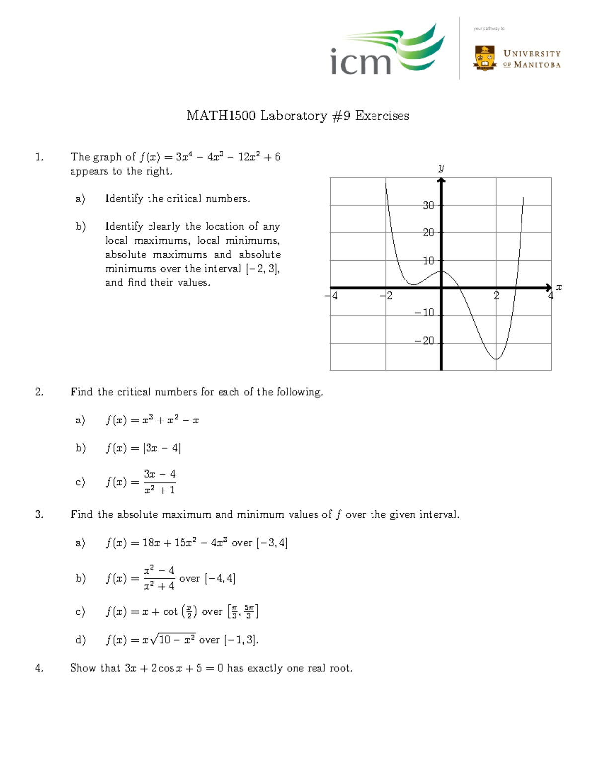 Laboratory-Week9 - week-9 laboratory of critical numbers, maximum and ...