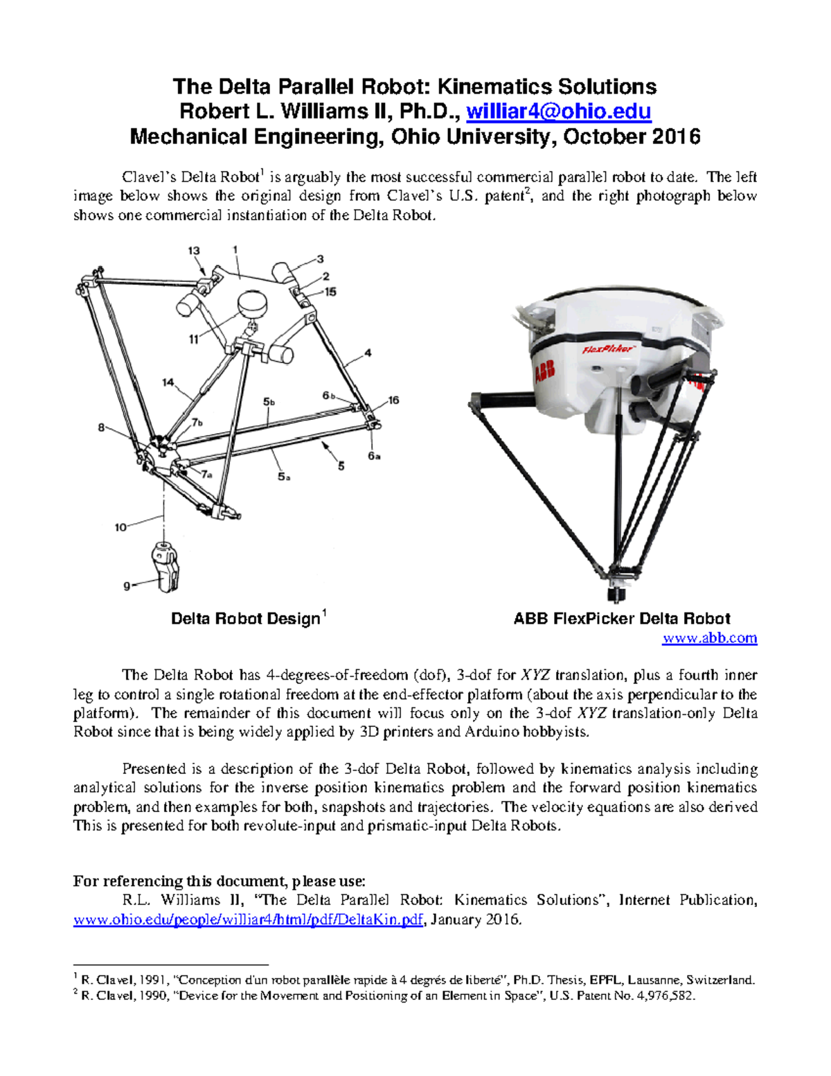Delta parallel robot - Trường THPT Phan Đình Phùng - Edit - The Delta Parallel Robot: Kinematics ...
