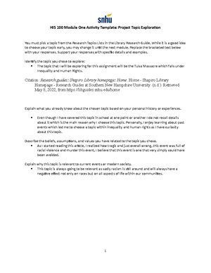SCI 100 Module One Activity Template - Ensure the article meets the ...