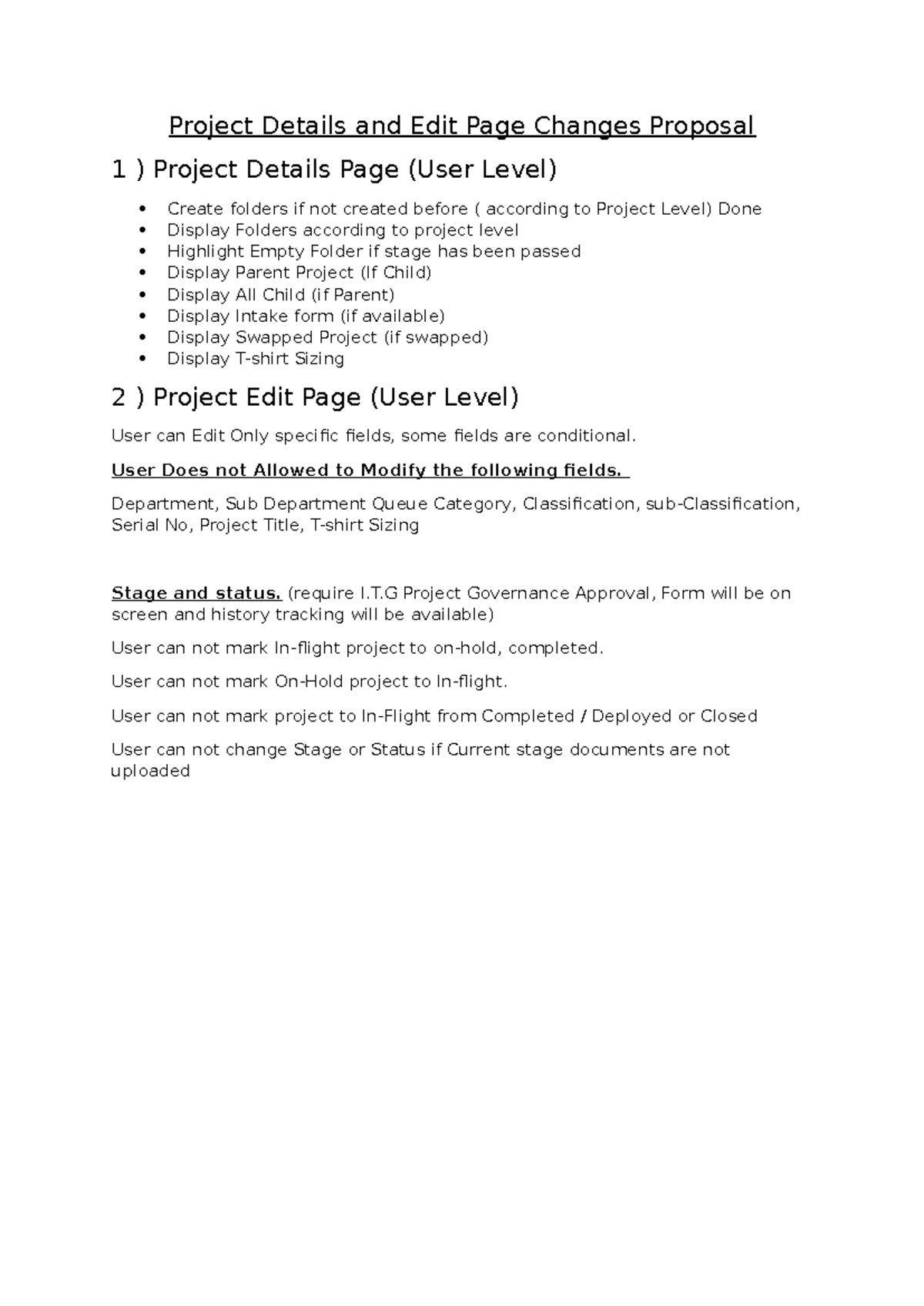 Proposed Changes and validation for Project Details Page - Project ...