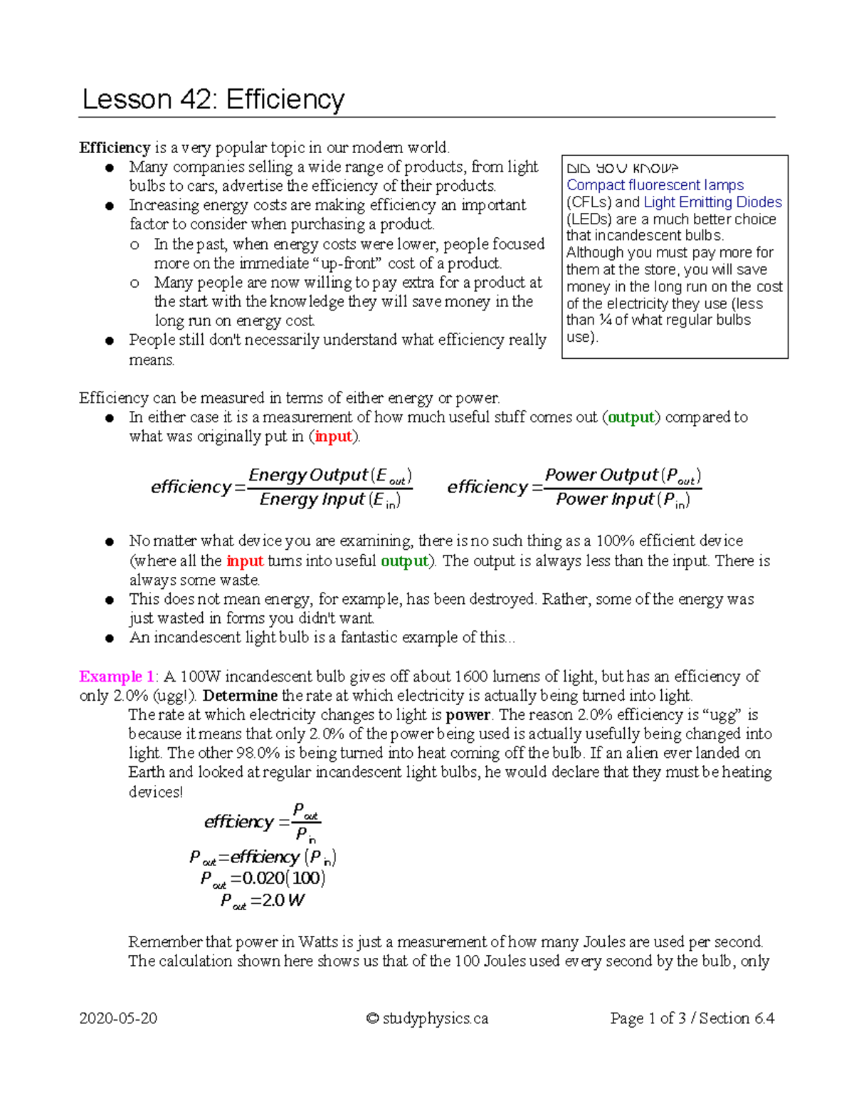42 efficiency - Study - Lesson 42: Efficiency Efficiency is a very ...