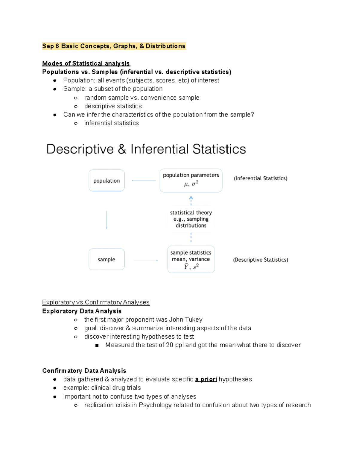 3ST3 - 1Lecture Notes - Sep 8 Basic Concepts, Graphs, & Distributions ...