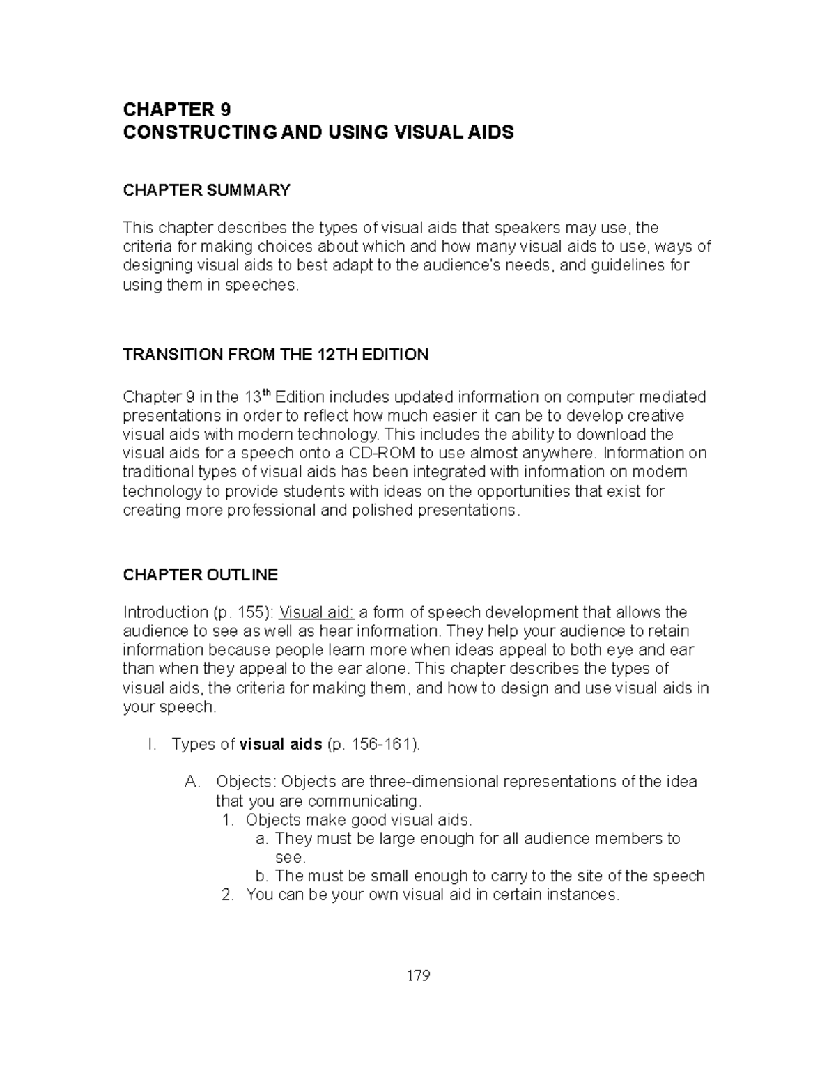 Speech Chapter 9 Notes - Classwork - CHAPTER 9 CONSTRUCTING AND USING ...
