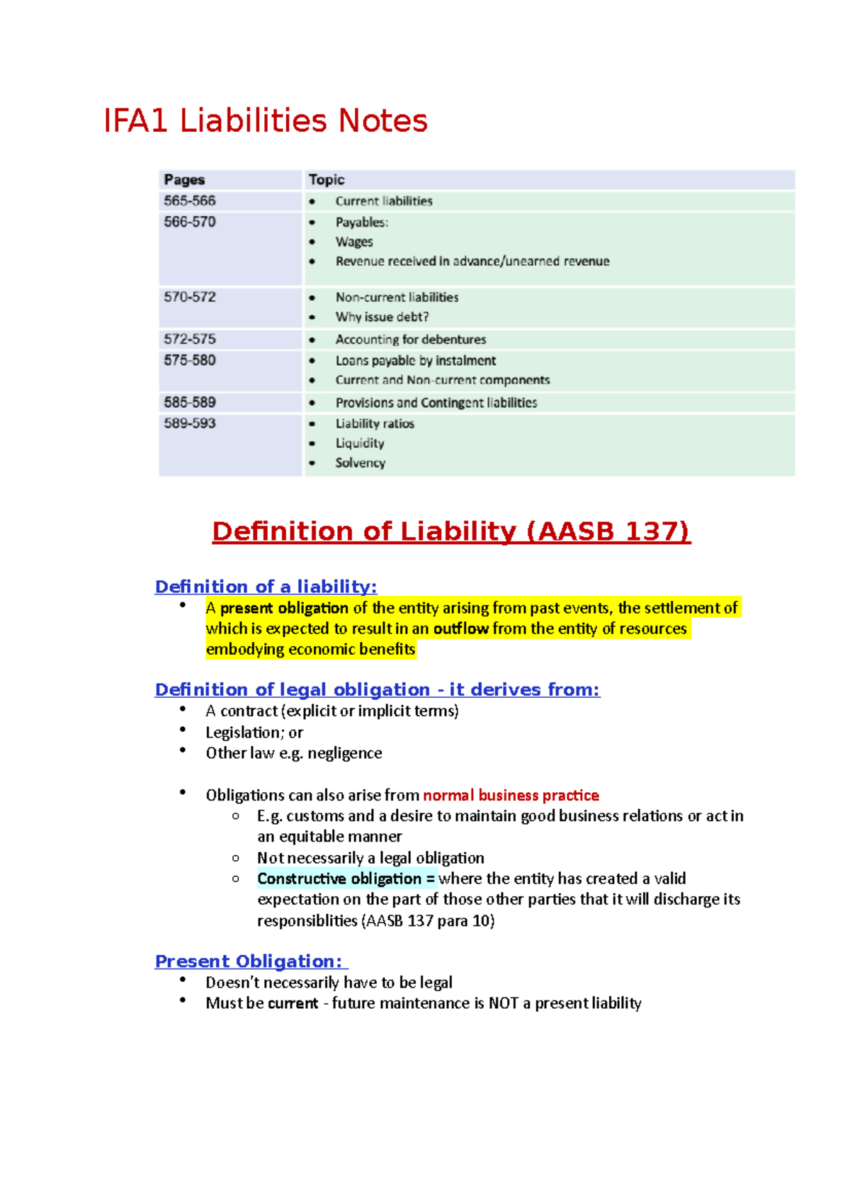 IFA1 Liabilities Notes - IFA1 Liabilities Notes Definition of Liability ...