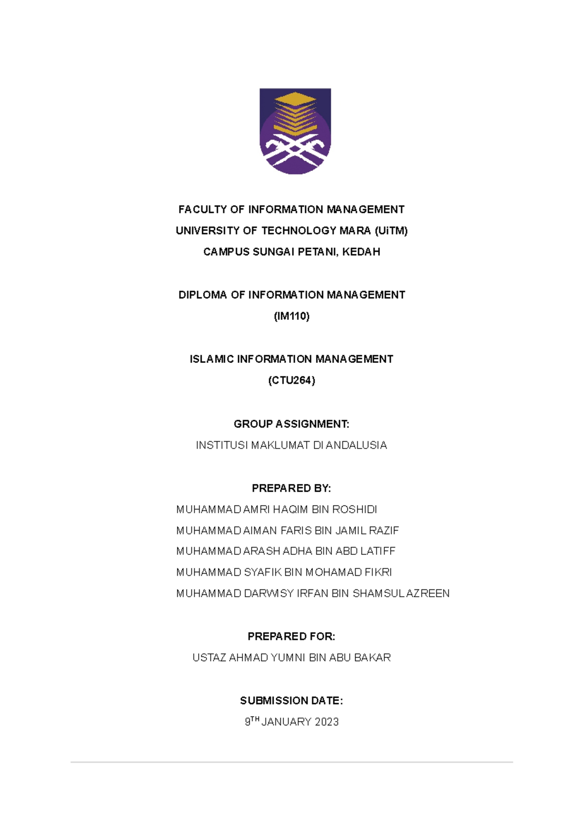 CTU Report - FACULTY OF INFORMATION MANAGEMENT UNIVERSITY OF TECHNOLOGY ...