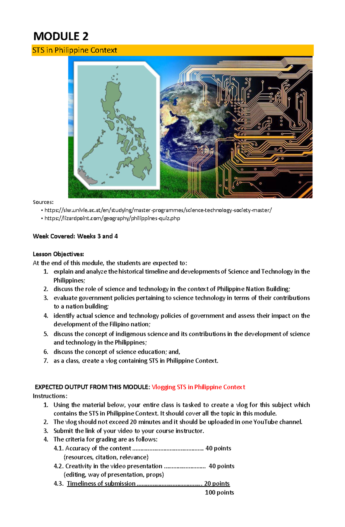 STS Module 2 STS in Philippine Contexts 4 - MODULE 2 STS in Philippine ...