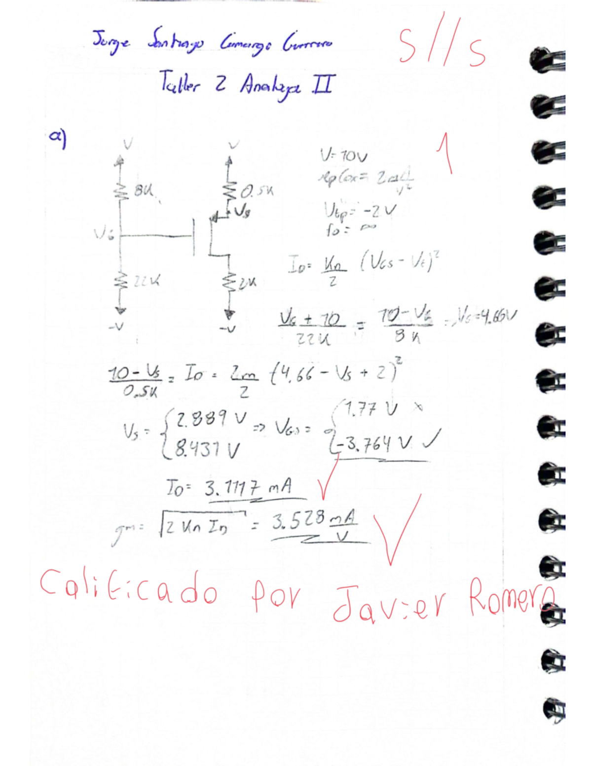 Taller 2 analoga - Jarge Santrago Cincrgo Grana Teller 2 Anaelga II a V ...