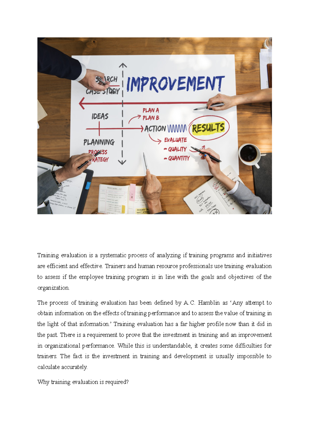 Training evaluation - learning and development notes to understand ...