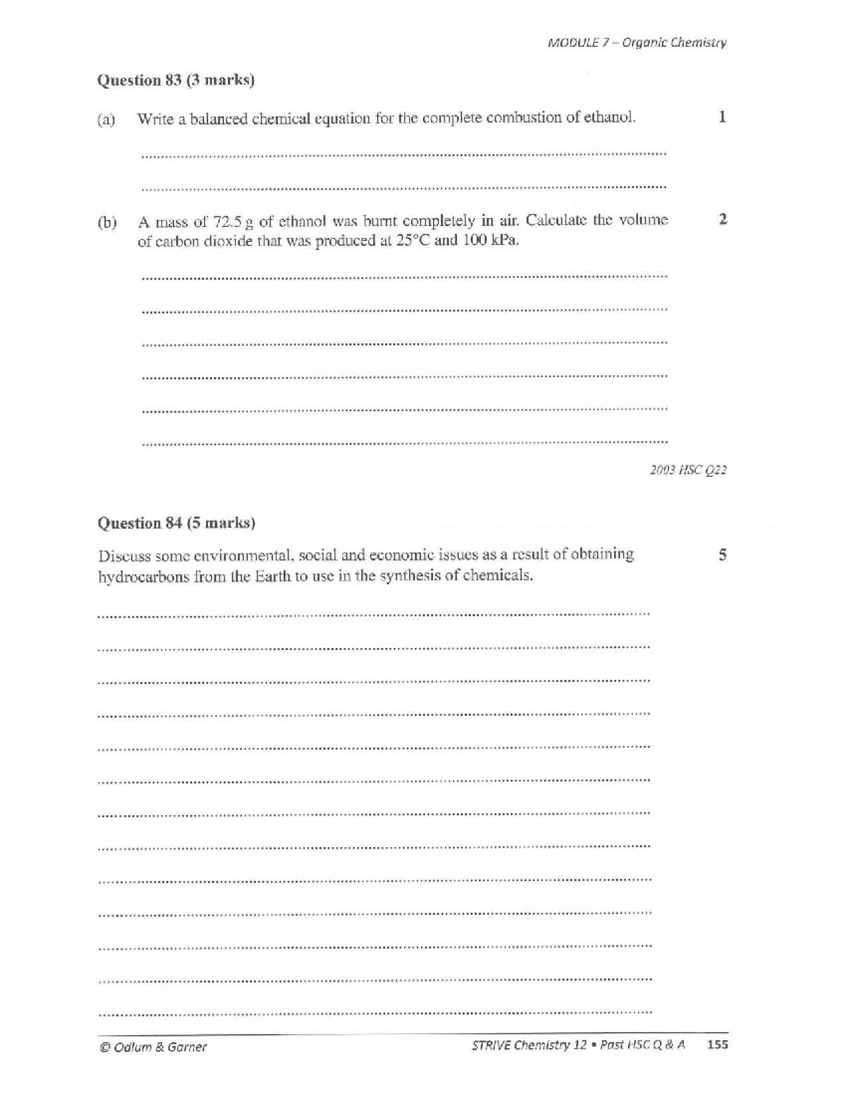 Mod 7 past hsc SET 4 - chem past hsc questions - 065111 - Studocu