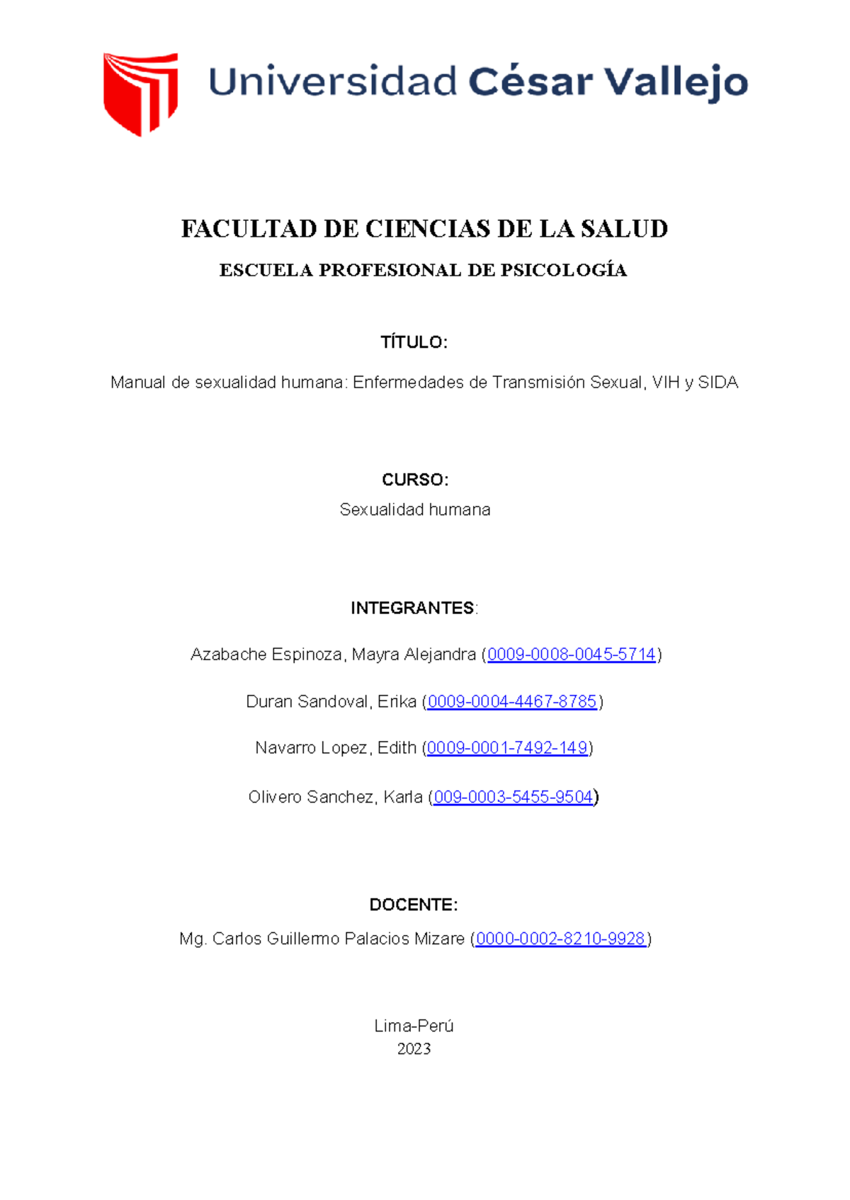 Manual de Sexualidad VIH SIDA Final - FACULTAD DE CIENCIAS DE LA SALUD ...