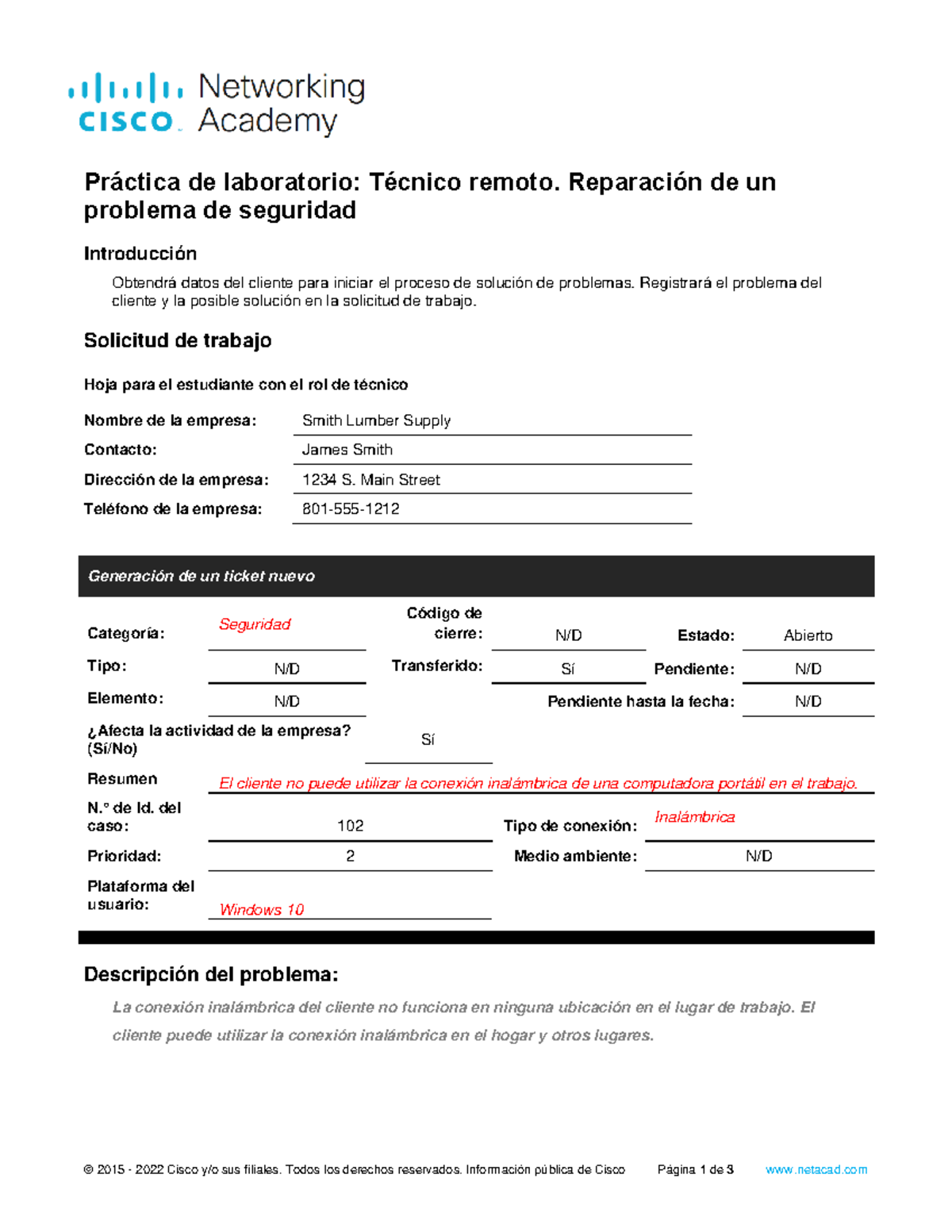 14.4.1.7 Lab - Remote Technician - Fix a Security Problem-1 - © 2015 ...