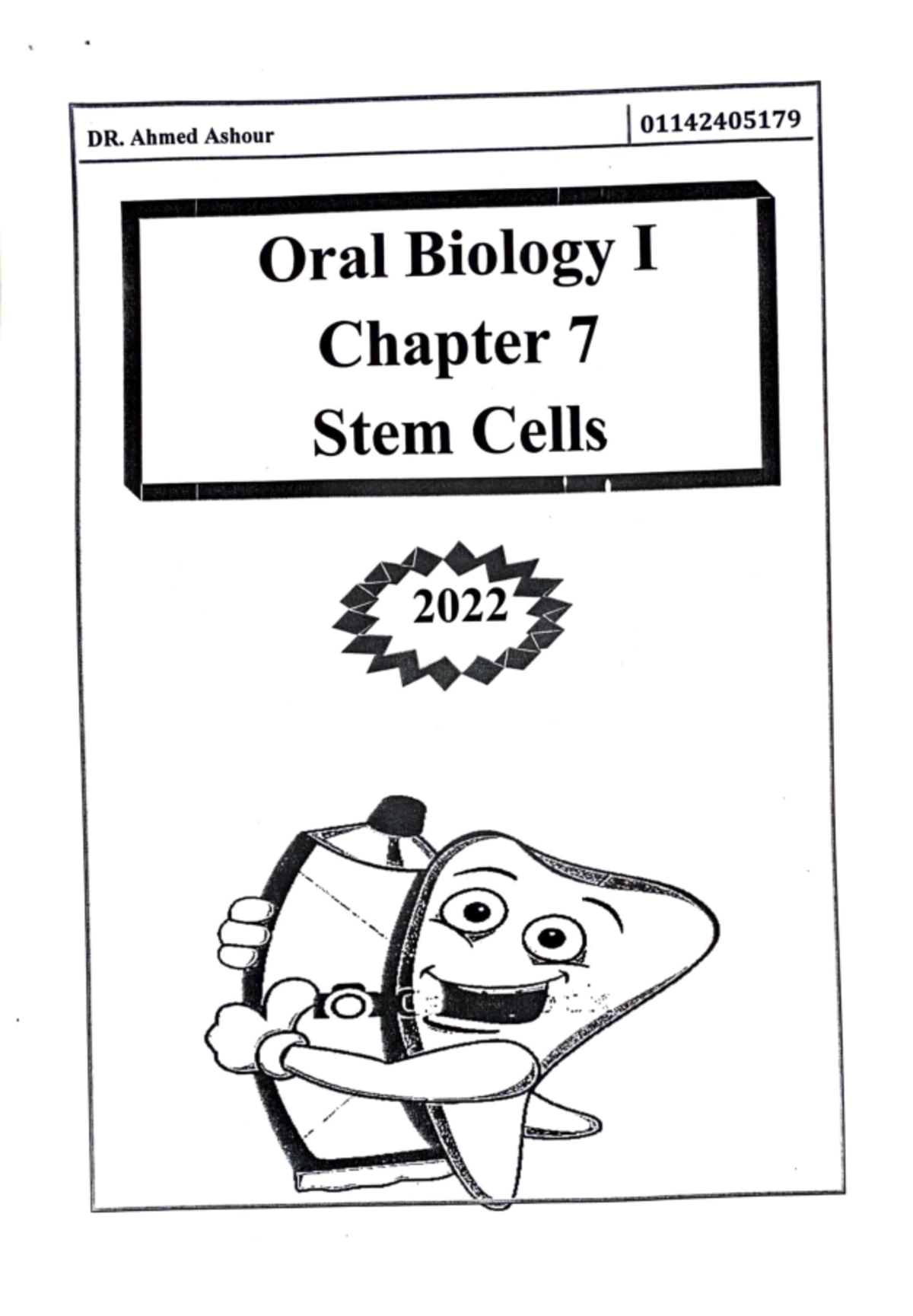 Stem cells - DR. Ahmed Asbour 1 0114z4os Oral Biology I Chapter 7 Stem ...