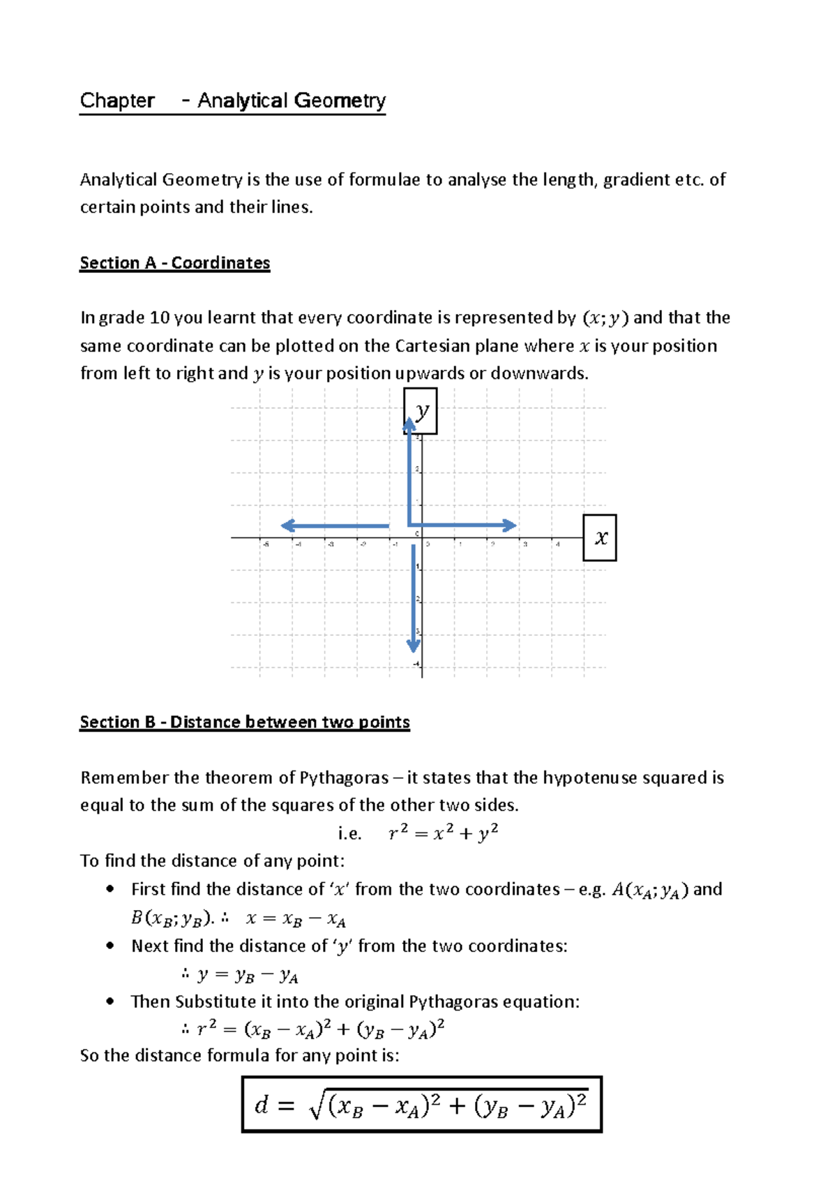 Analytical Geometry. - ChapterChapterChapterChapter Analytical ...