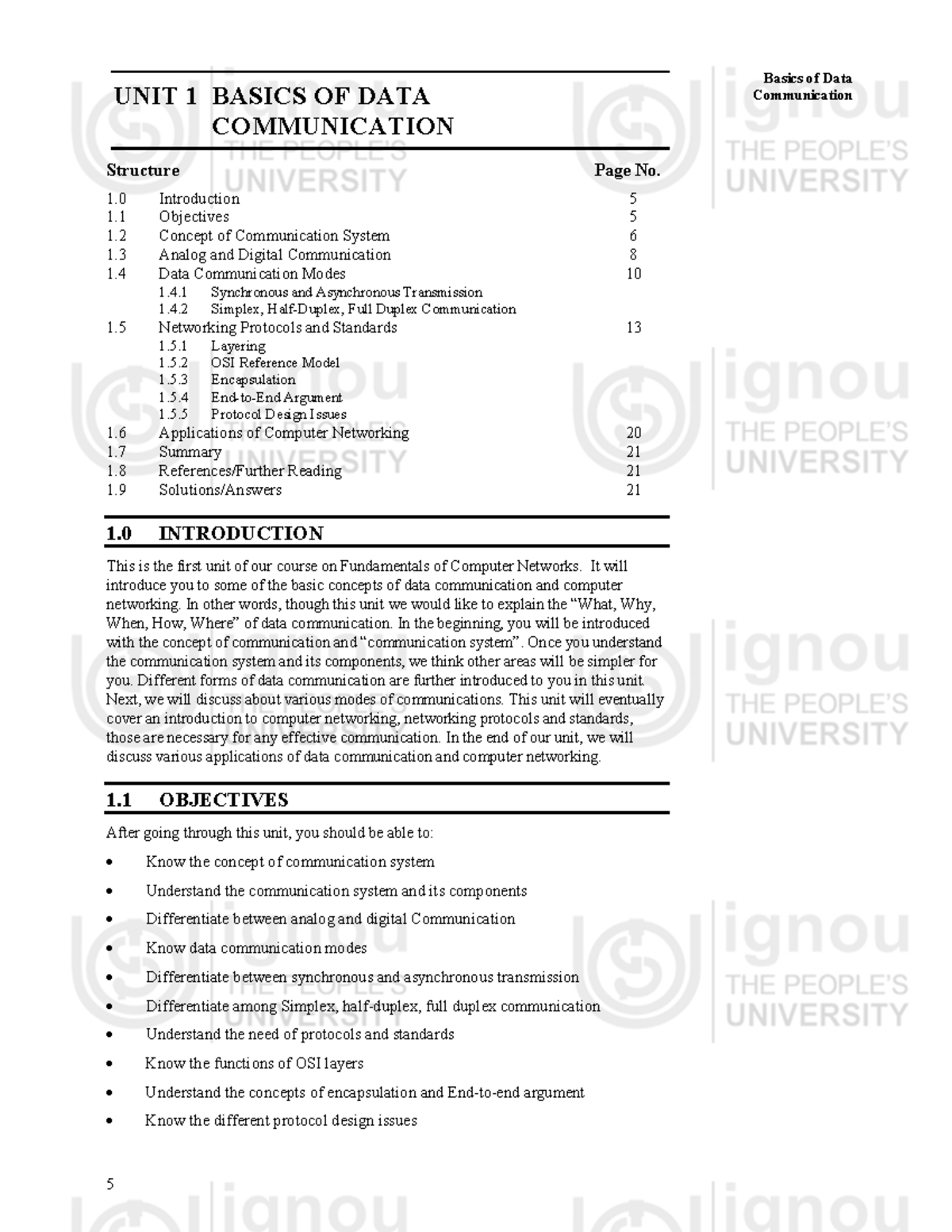 Unit-1 - Basics of Data UNIT 1 BASICS OF DATA Communication ...