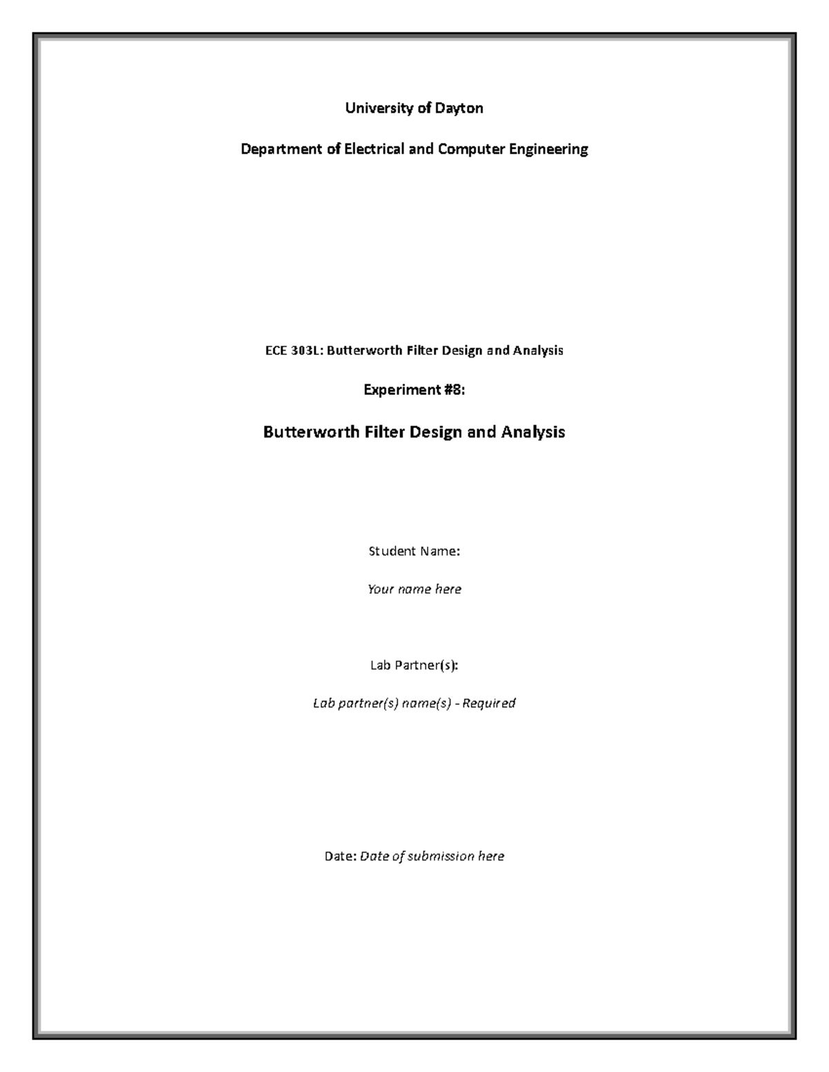 Lab 08 solution - University of Dayton Department of Electrical and Computer Engineering ECE ...