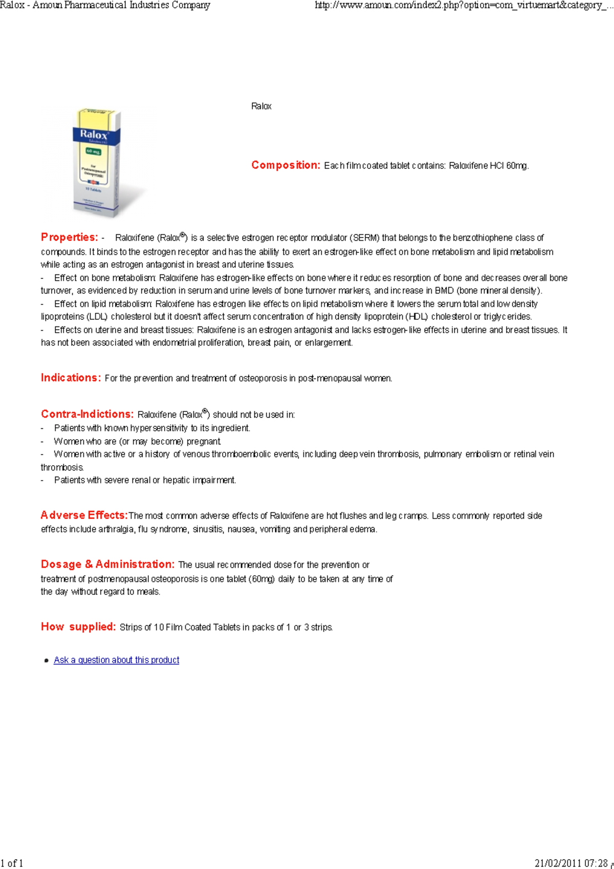 Ralox - Amoun Pharmaceutical Industries Company - Ralox Composition ...