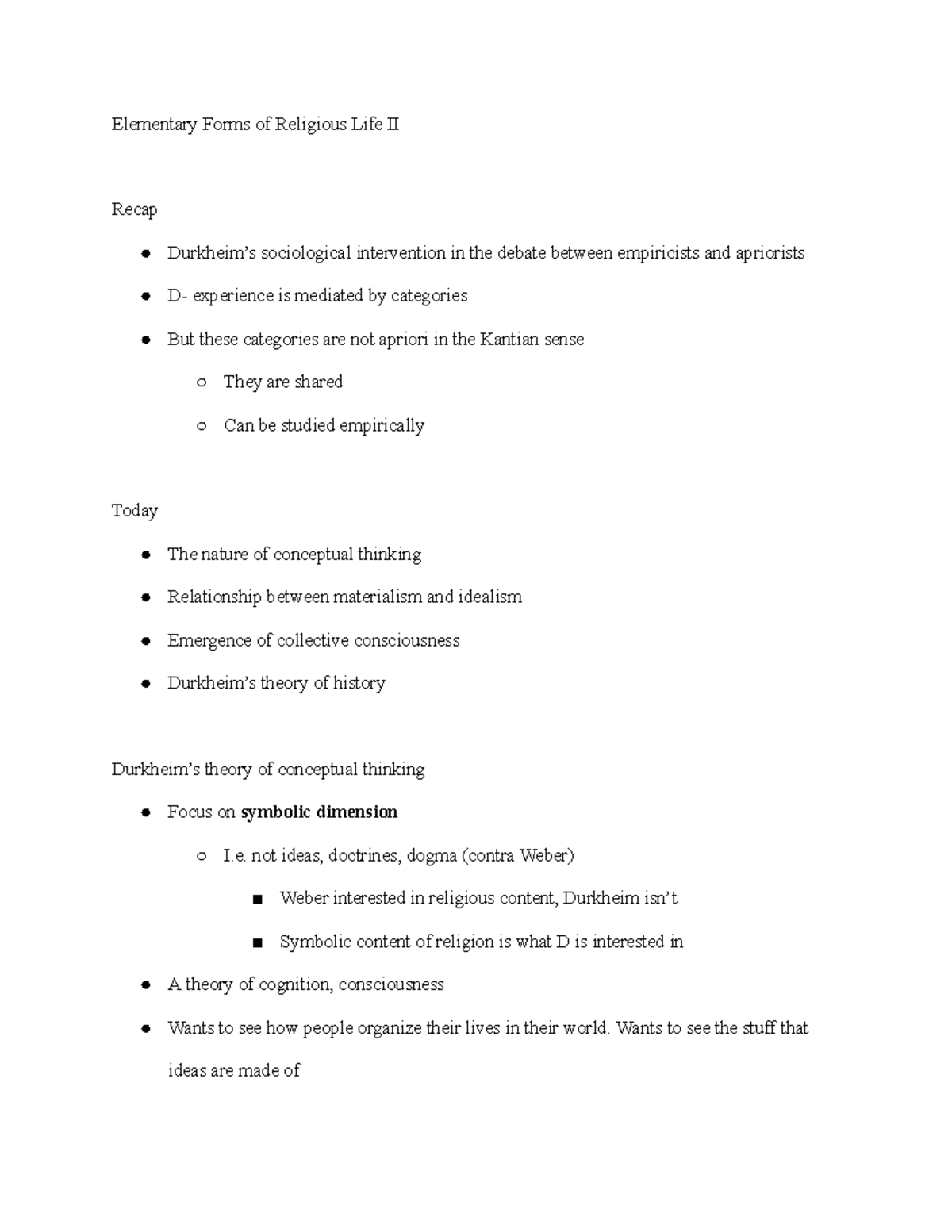 Elementary Forms of Religious Life II - Elementary Forms of Religious ...