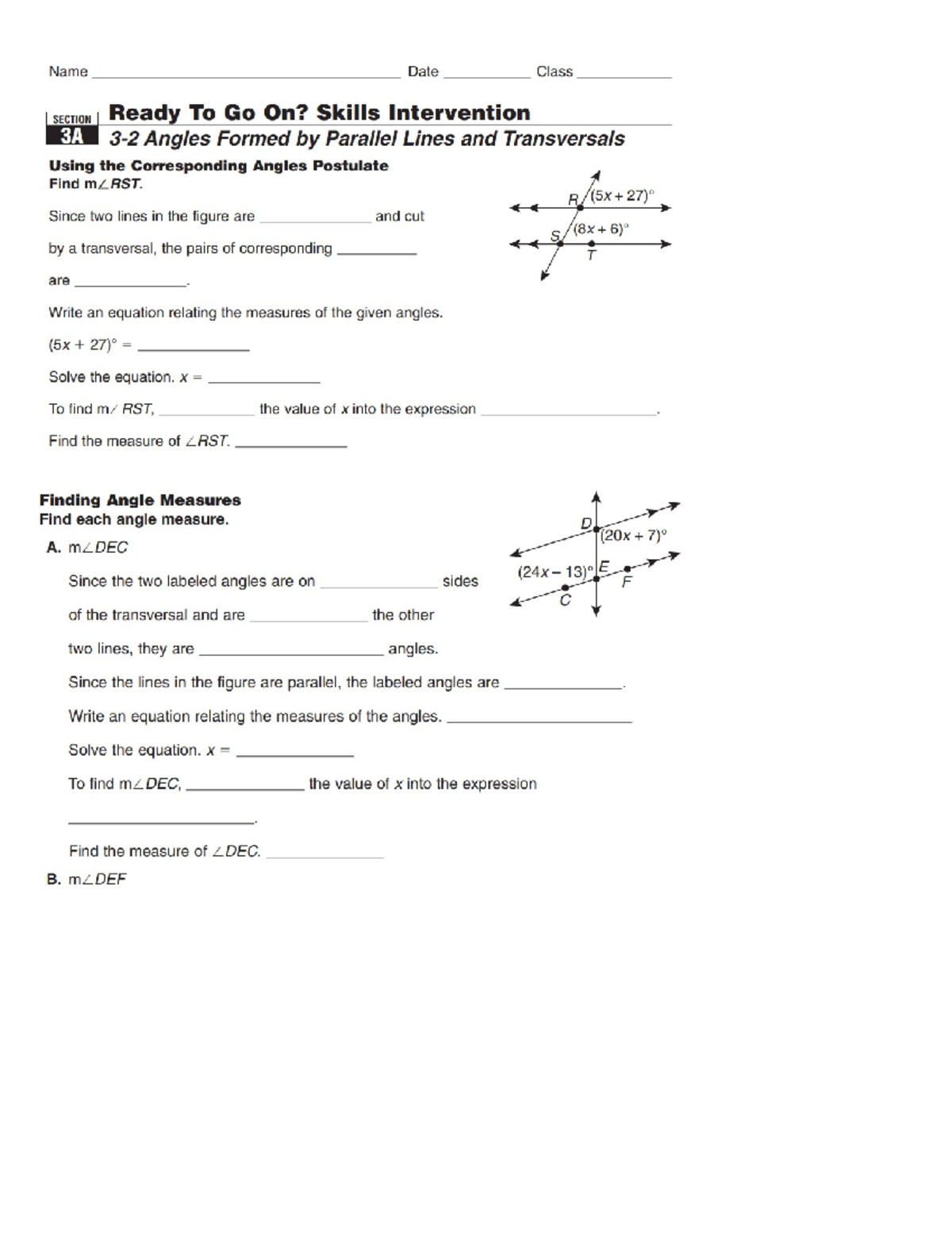 Honors Using parallel lines to find angles-1 - ARCH 353 - Studocu