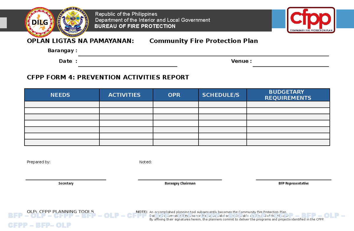 CFPP Form 4 - barangay purpose - Republic of the Philippines Department ...