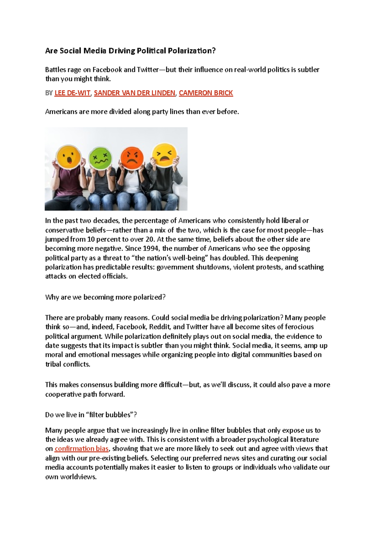 01 Are Social Media Driving Political Polarization - Are Social Media ...