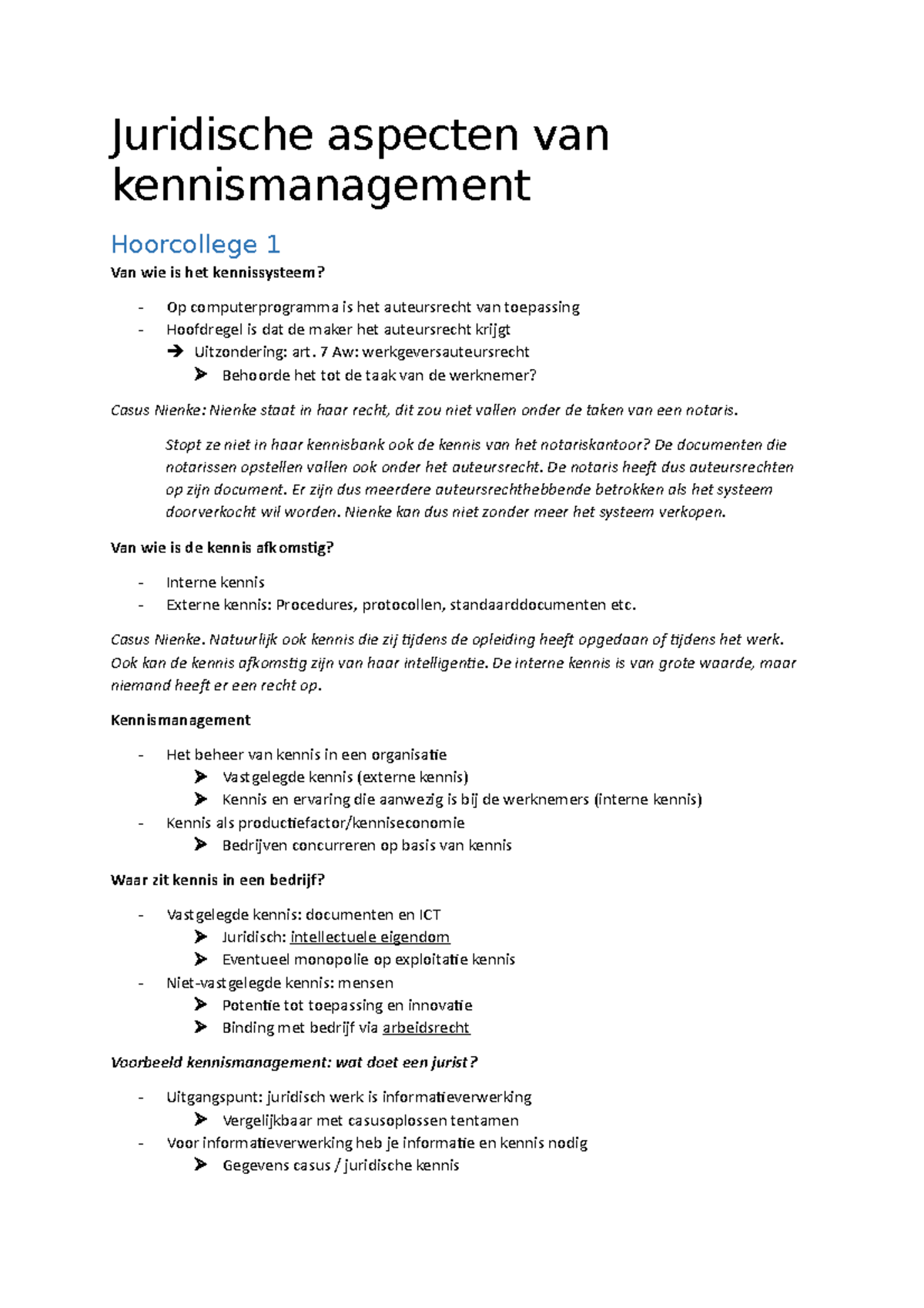 Juridische aspecten van kennismanagement - Juridische aspecten van ...