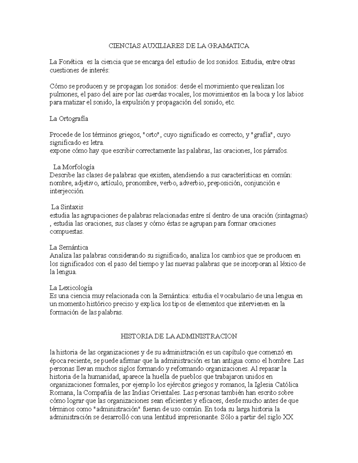 Ciencias Auxiliares DE LA Gramatica - CIENCIAS AUXILIARES DE LA ...