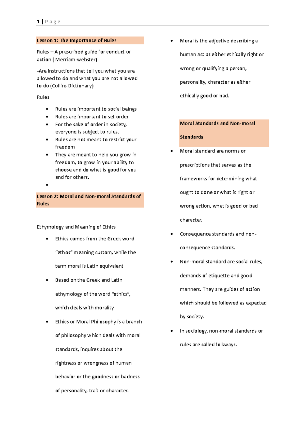 Ethics-reviewer - Lesson 1: The Importance of Rules Rules – A ...