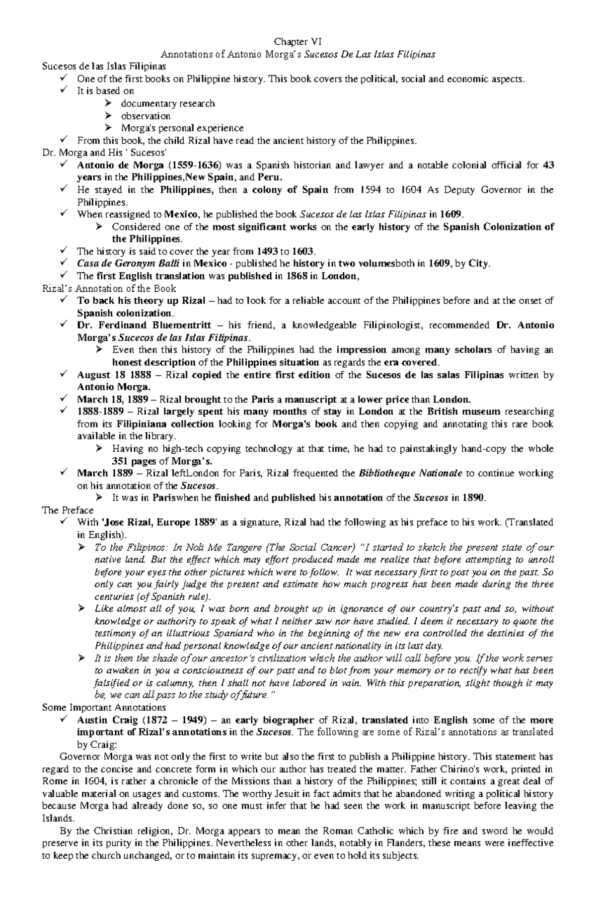 GE9 Chapter 6 Lecture FOR Photocopy - Chapter VI Annotations of Antonio ...
