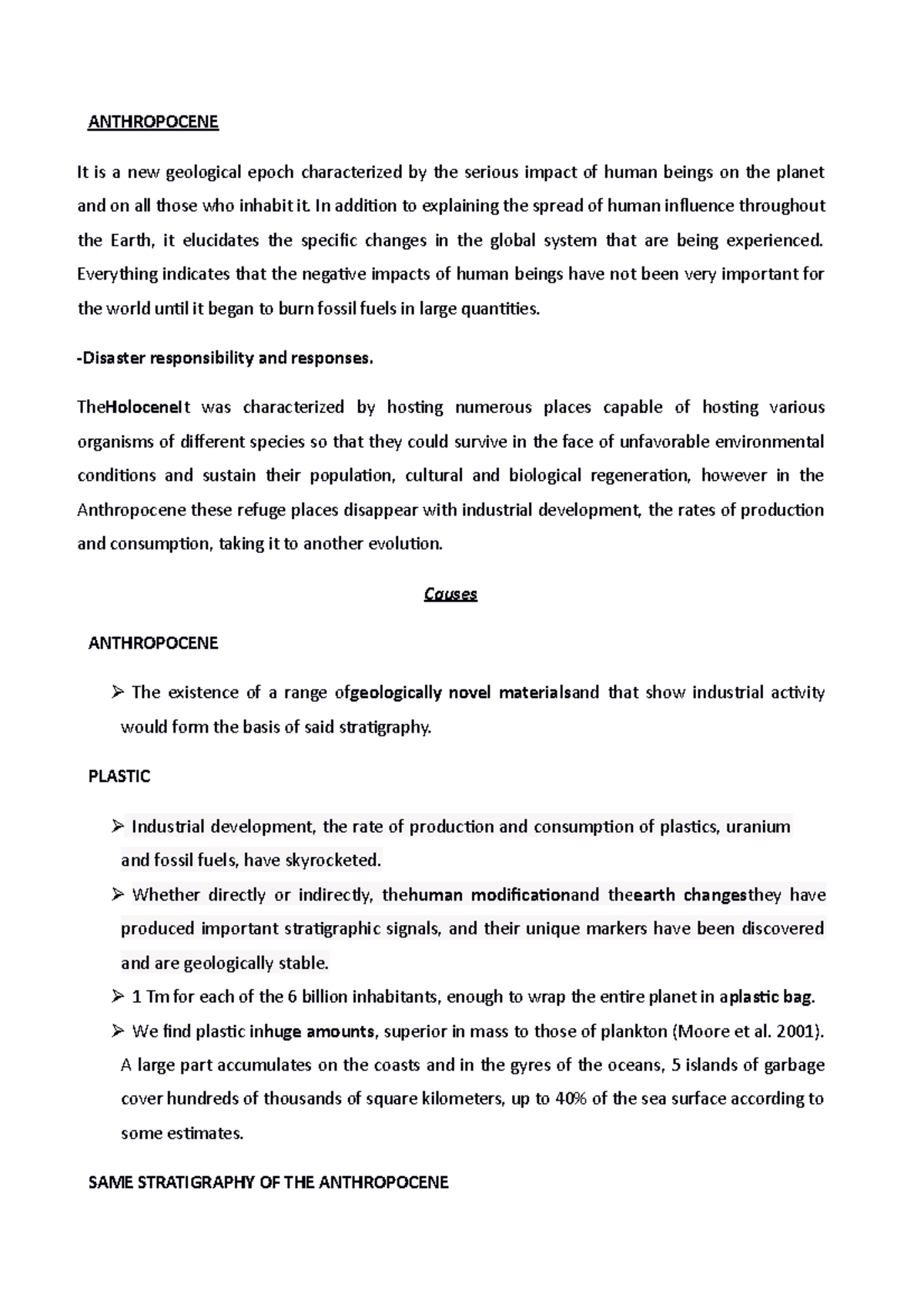 Lessons 1 General Ecology - ANTHROPOCENE It is a new geological epoch ...