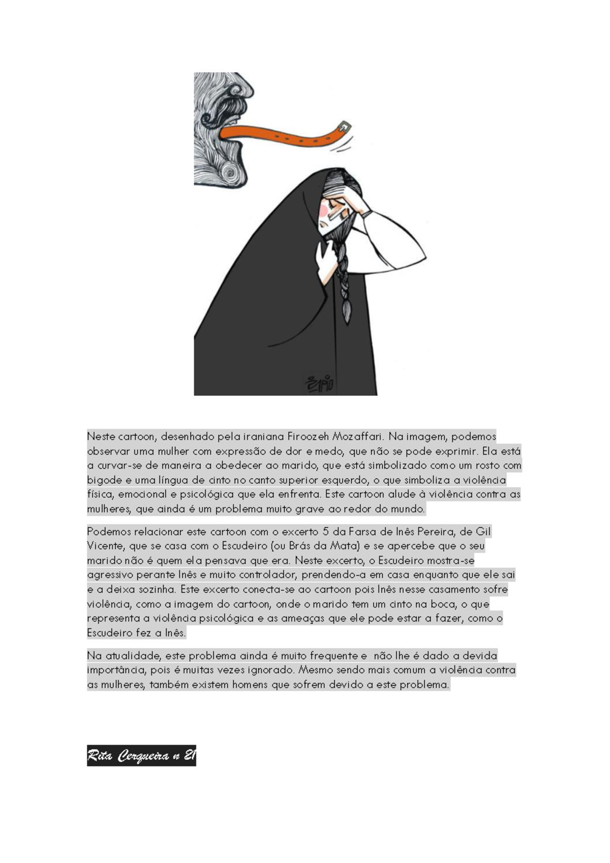 Cartoon - Neste cartoon, desenhado pela iraniana Firoozeh Mozaffari. Na ...