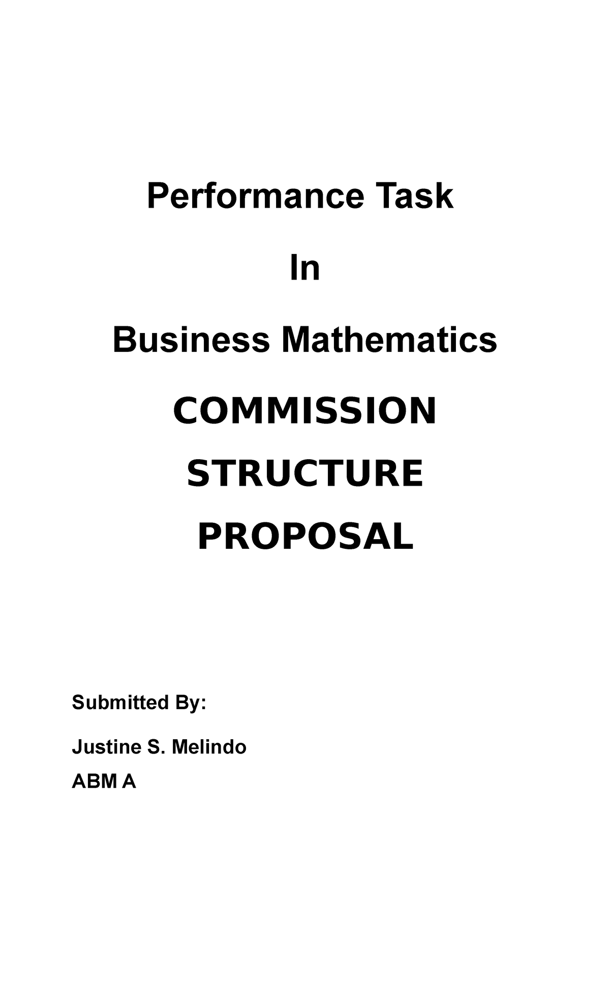 BM Commission Structure - Performance Task In Business Mathematics ...