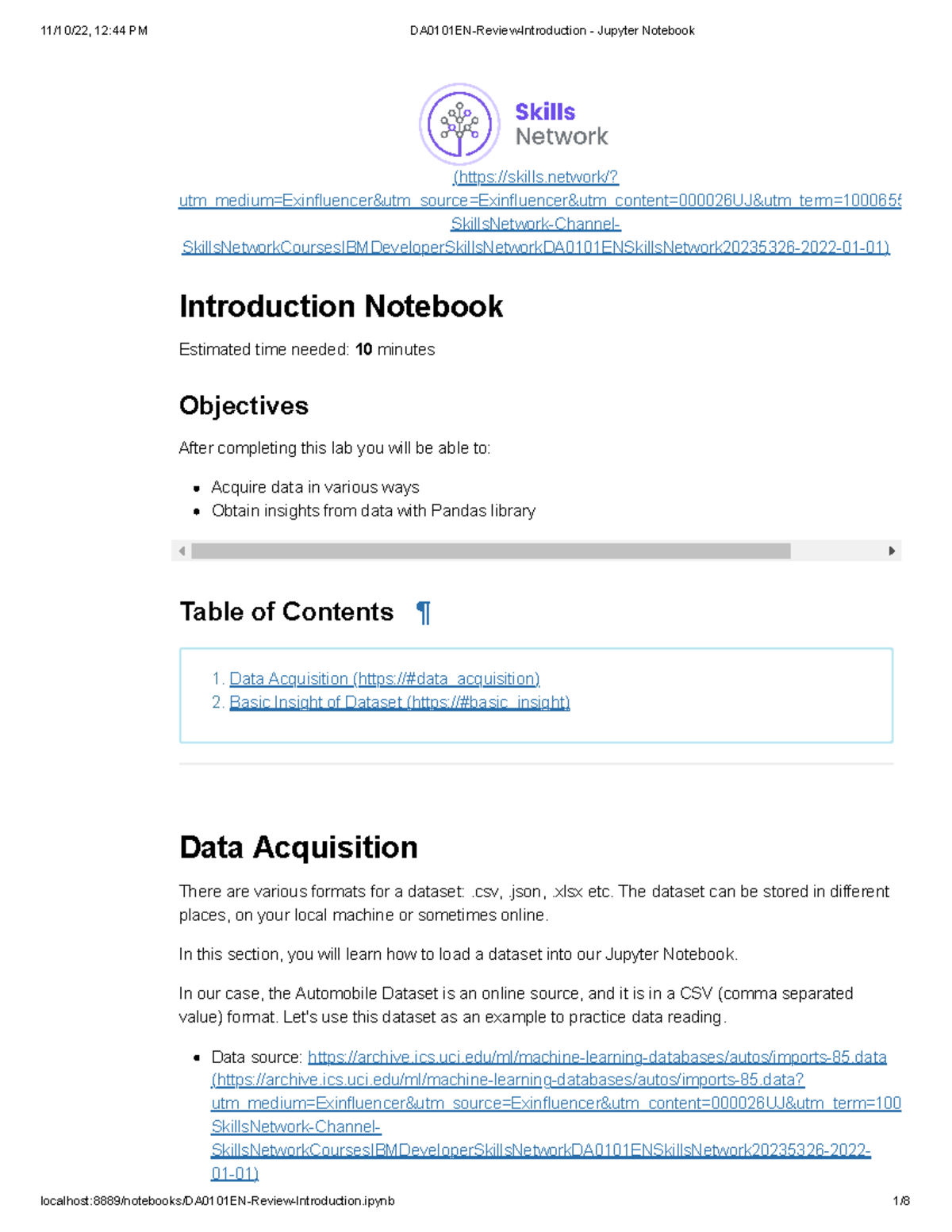 DA0101EN-Review-Introduction - Jupyter Notebook - (skills/? - Studocu