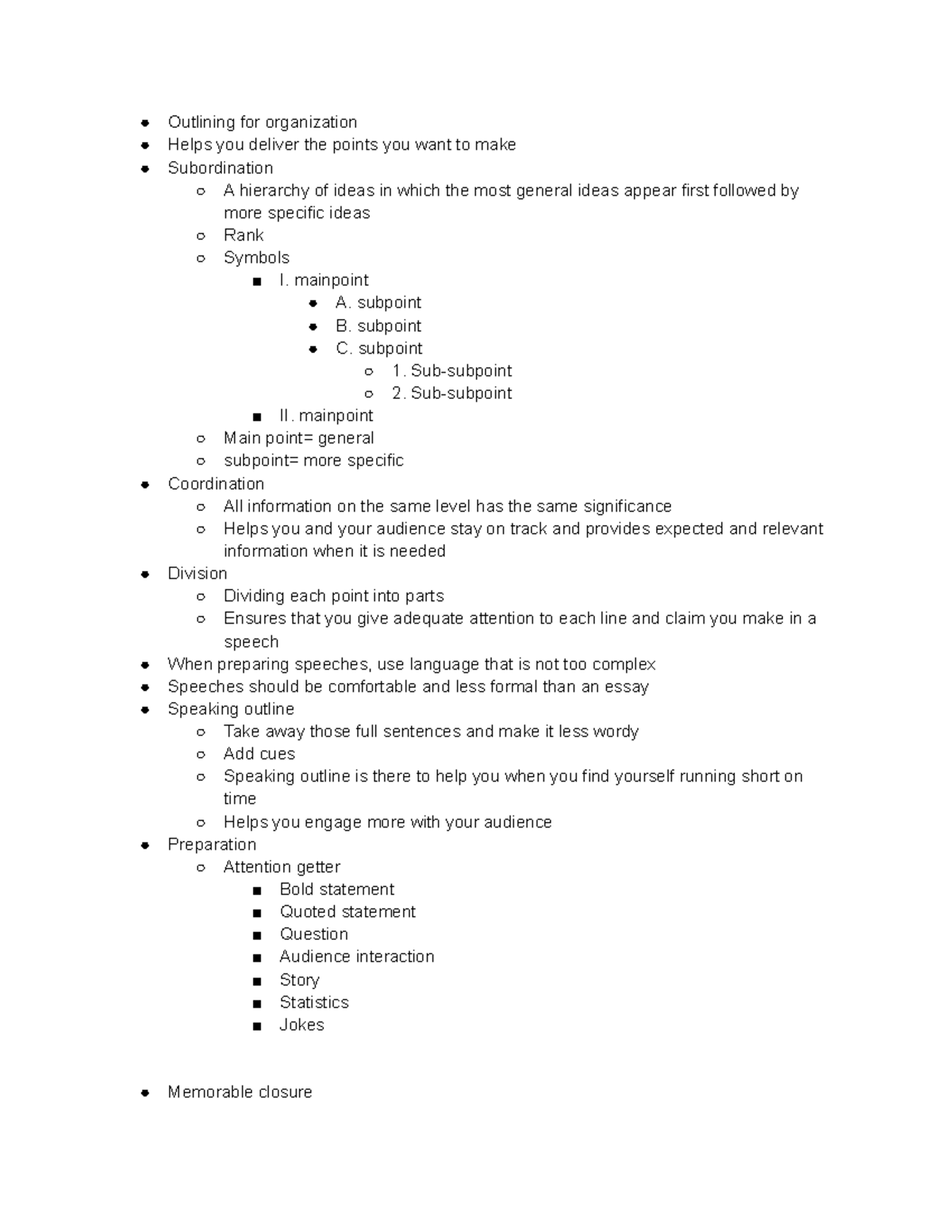 Ch.12- Outlining - Outlining for organization Helps you deliver the ...