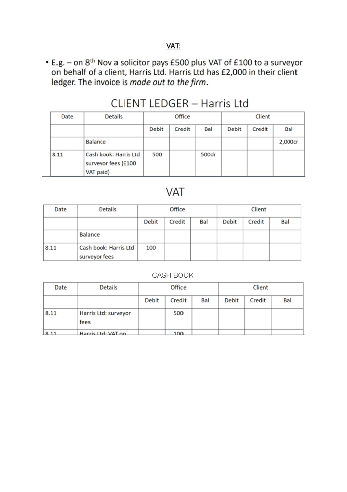 6 - VAT - 6 - VAT - LPC7310 - VAT: CASH BOOK - Studocu