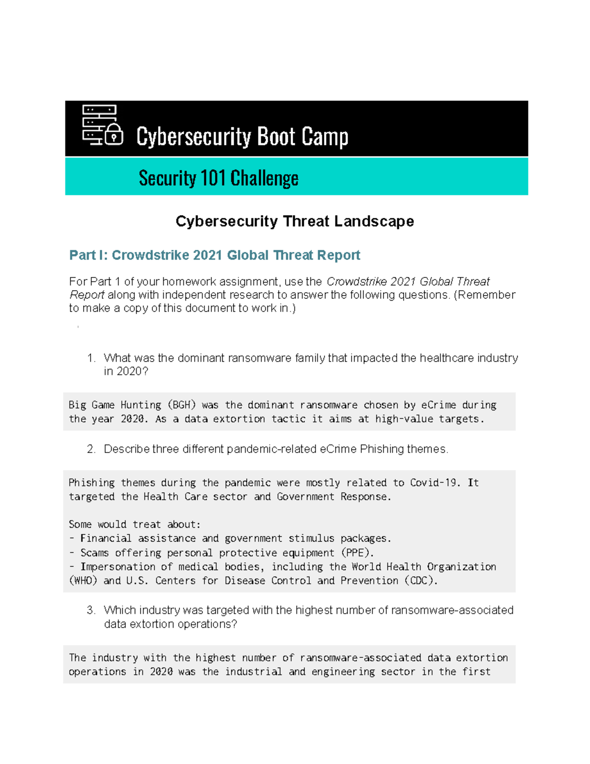 [Tony] Security 101 HW - First Module challenge - Cybersecurity Boot Camp Security 101 Challenge ...
