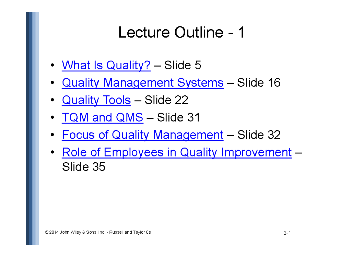 Ch2 - BRAINSTORM - Role of Employees in Quality Improvement – - Lecture ...