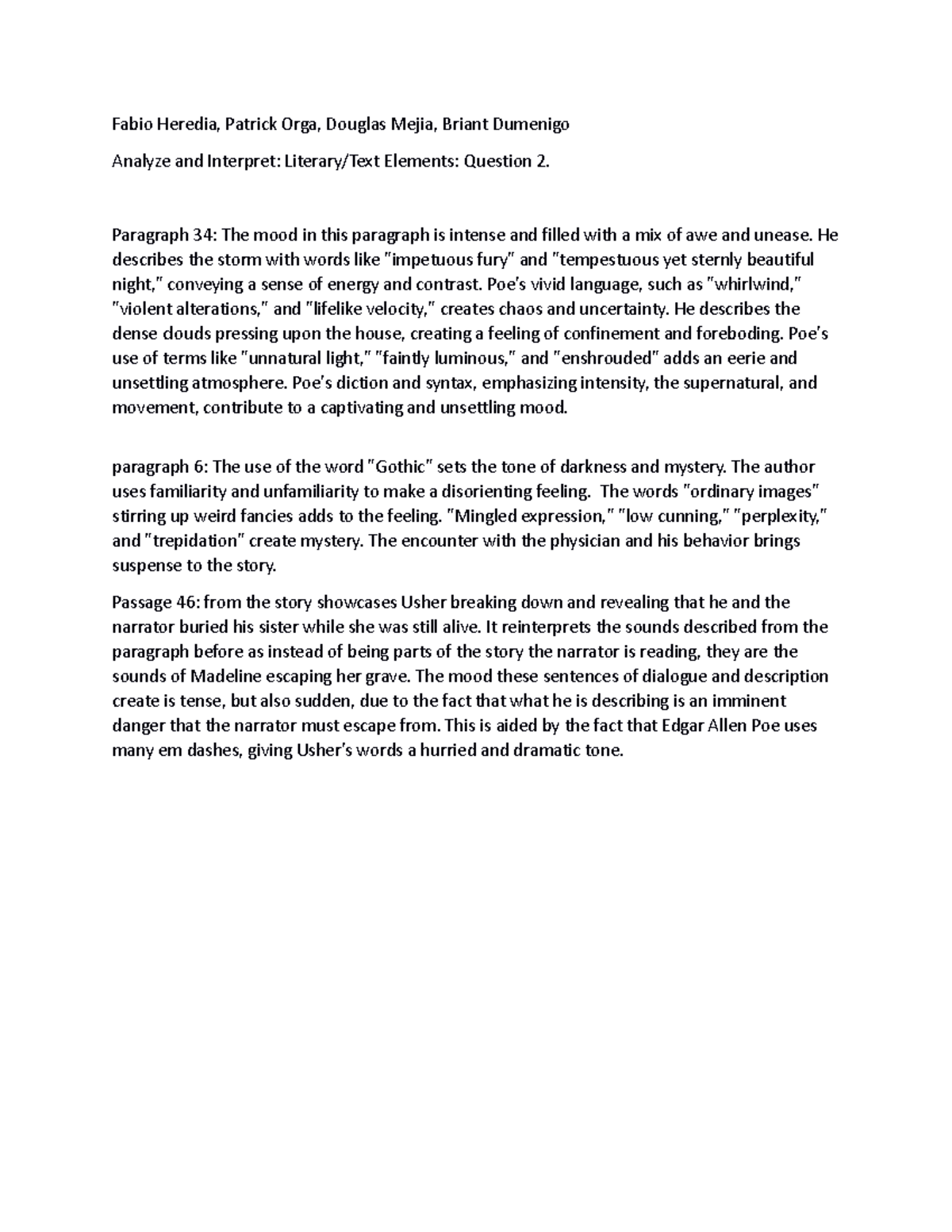 House of Usher - Fabio Heredia, Patrick Orga, Douglas Mejia, Briant ...