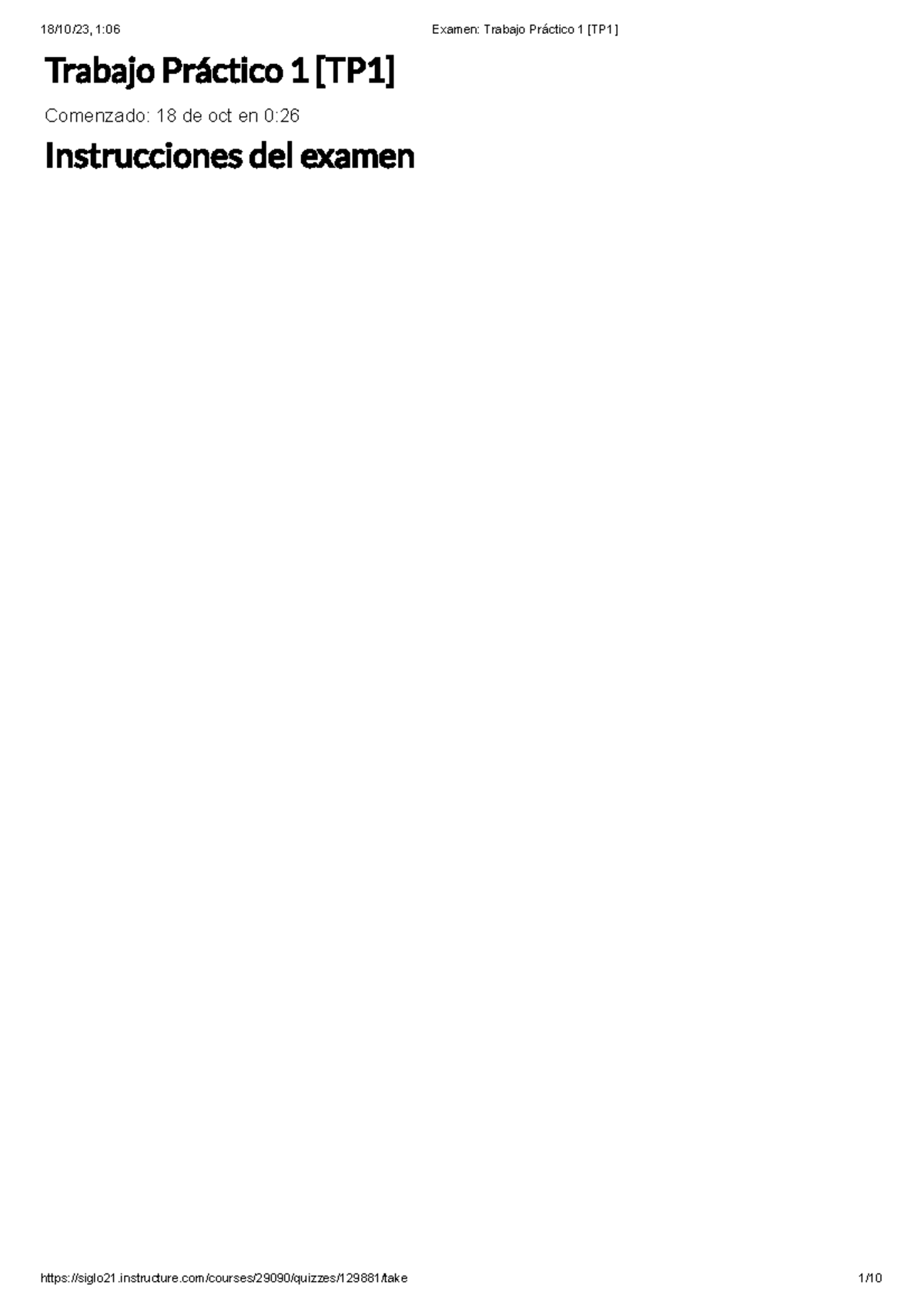 85 Examen Trabajo Práctico 1 Tp1 Trabajo Práctico 1 Tp1