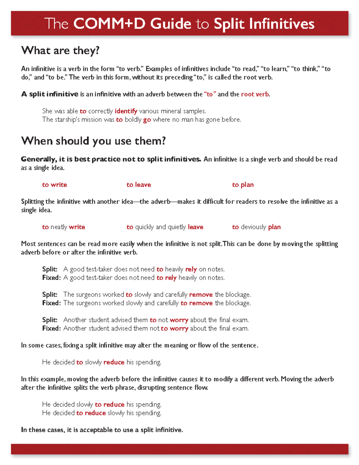 Split Infinitives Structure for grammar writting in a better way non ...