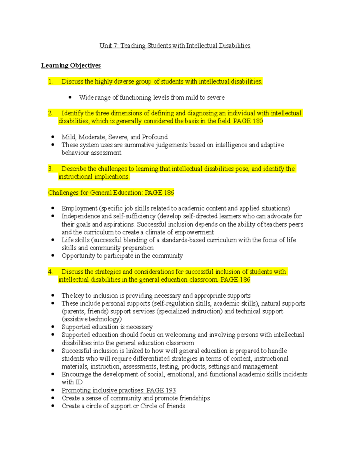 Unit 7 Teaching Students with Intellectual Disabilities - Unit 7 ...