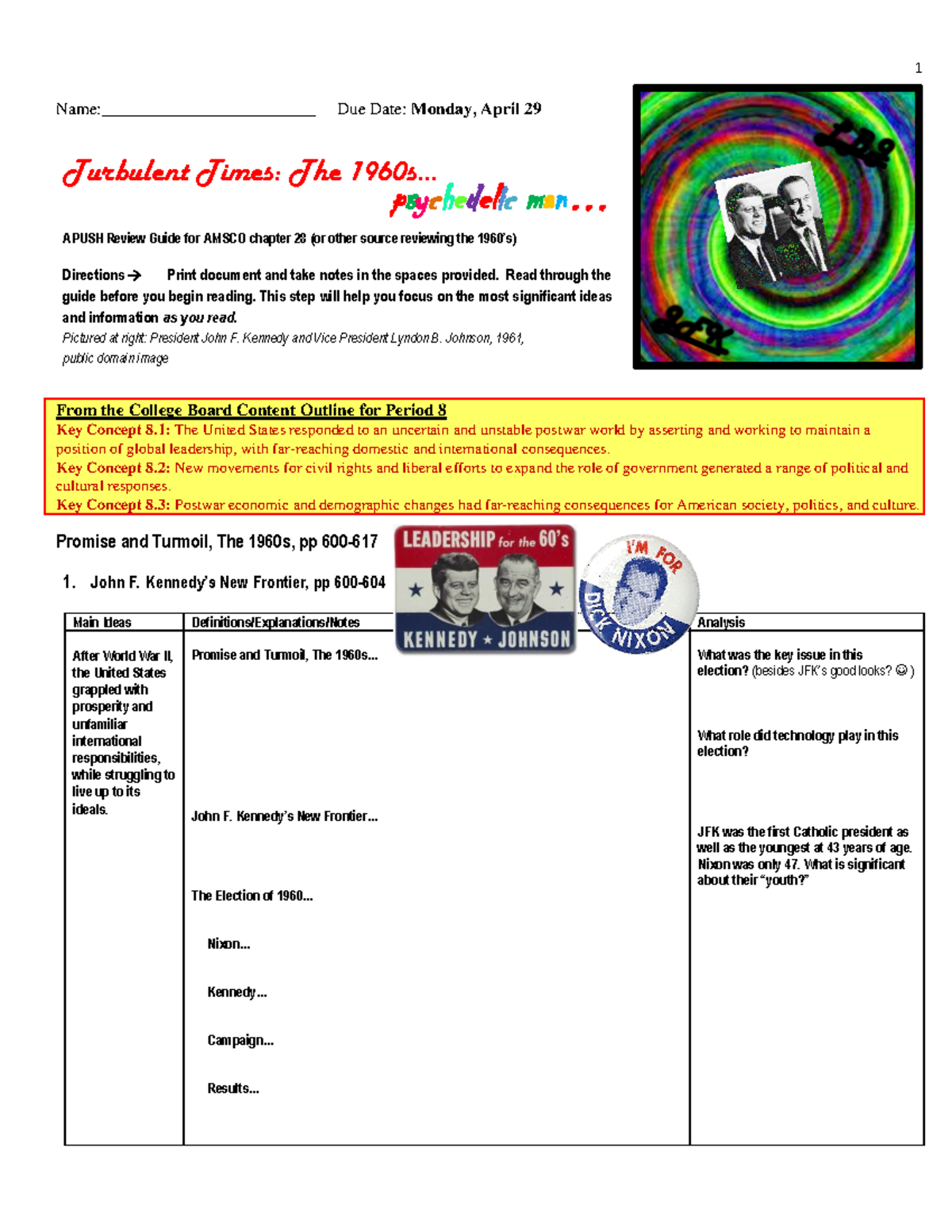 Amsco+Chapter+28+Review - Name:_________________________ Due Date ...